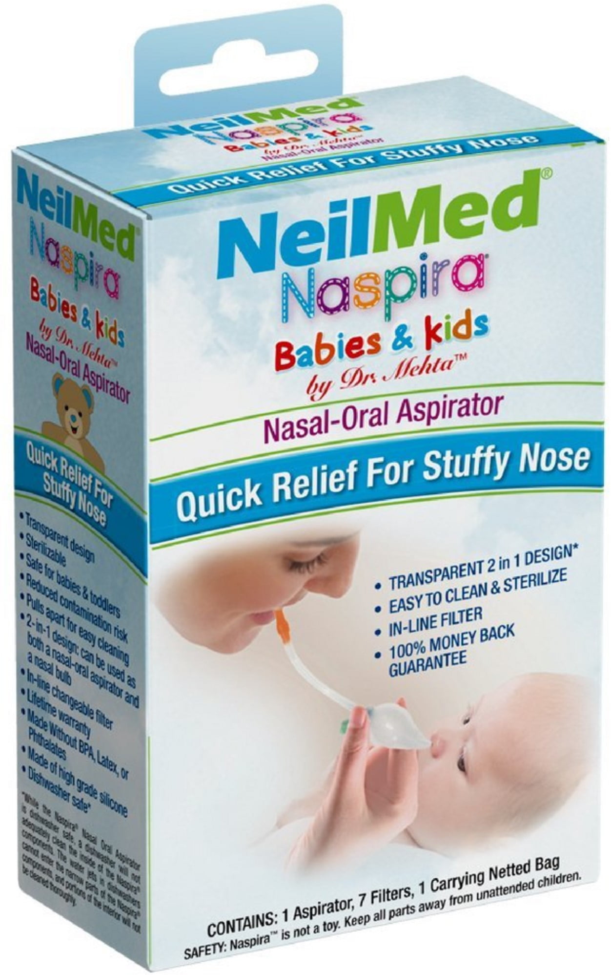NeilMed Aspirator Battery Operated Nasal Aspirator for Babies & Kids, 1 ...