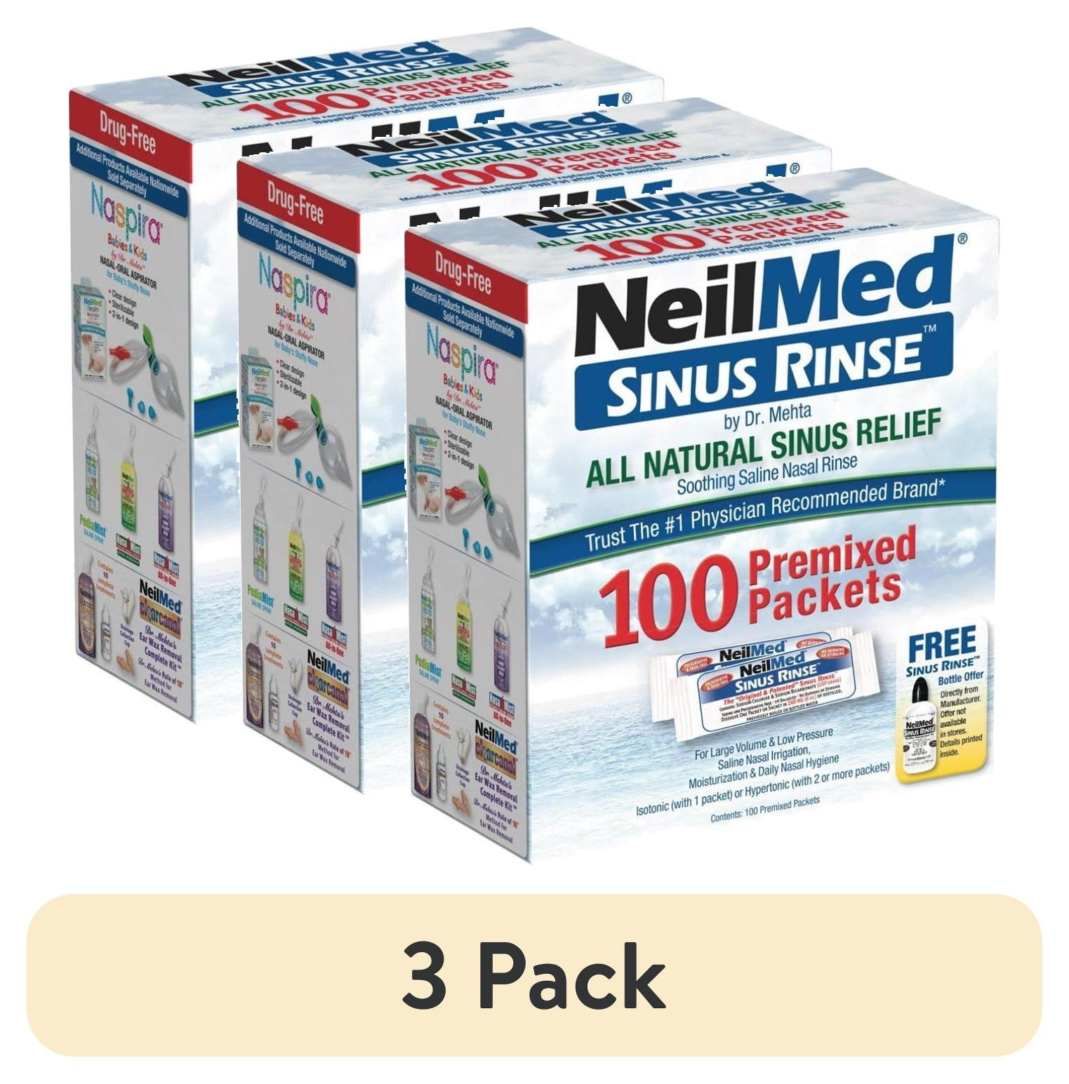 (3 pack) NeilMed Pharmaceuticals - Sinus Rinse, All Natural Relief ...