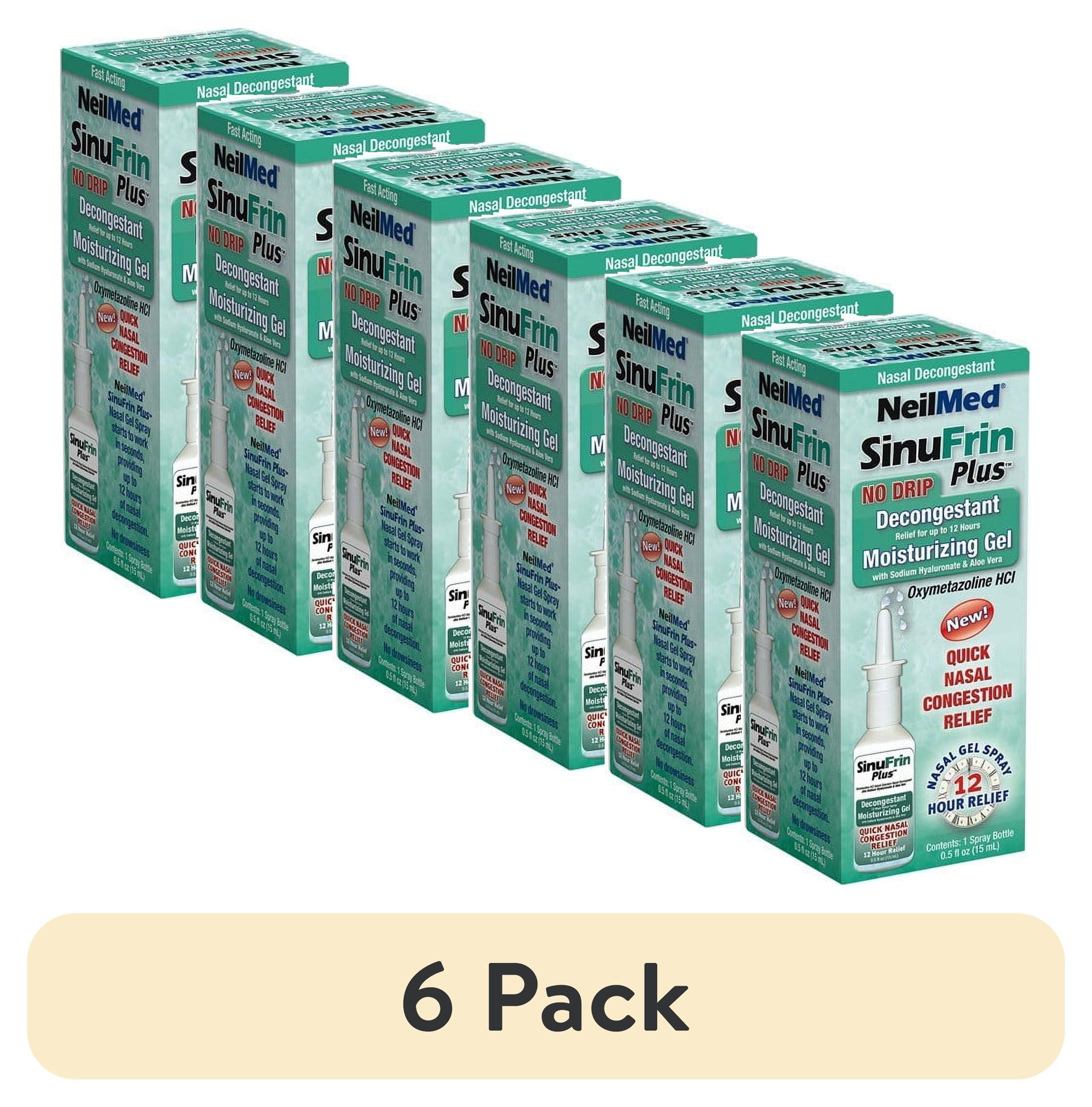 (6 pack) NeilMed SinuFrin Plus Decongestant 12 Hour Nasal Congestion ...