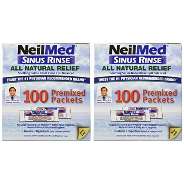 NeilMed Sinus Rinse 100 Salt Premixed Packets for Allergies & Sinus ...
