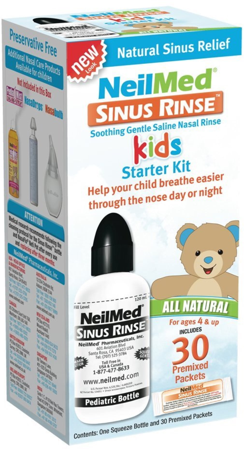 NeilMed Sinus Rinse Kids Saline Nasal Cleansing Kit, Soothing and ...