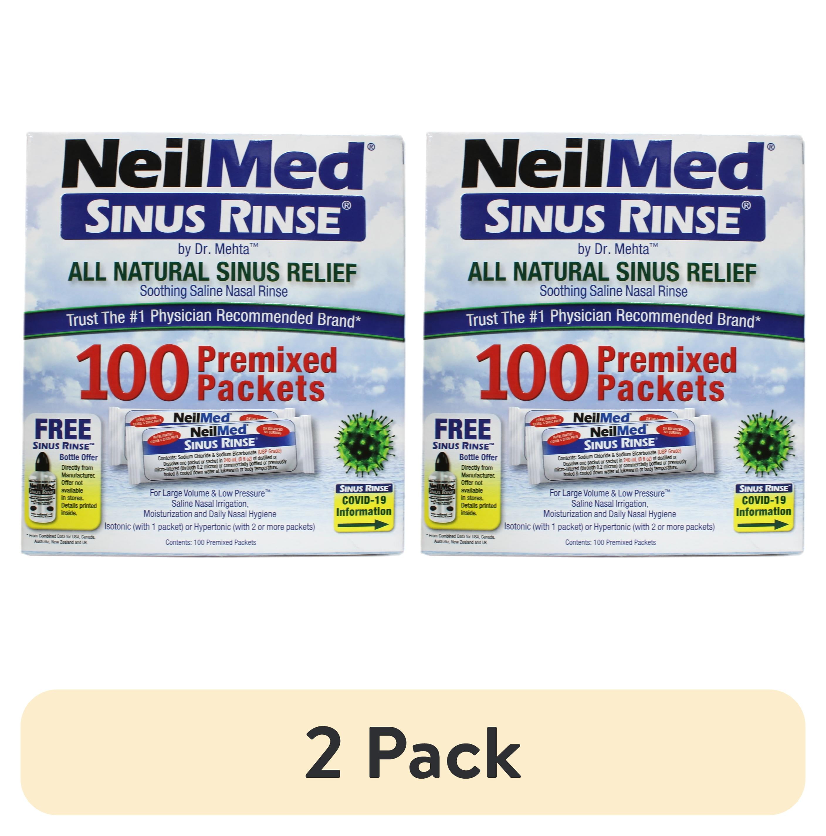 (2 pack) NeilMed Sinus Rinse Premixed Refill Packets 100 Each - Walmart.com