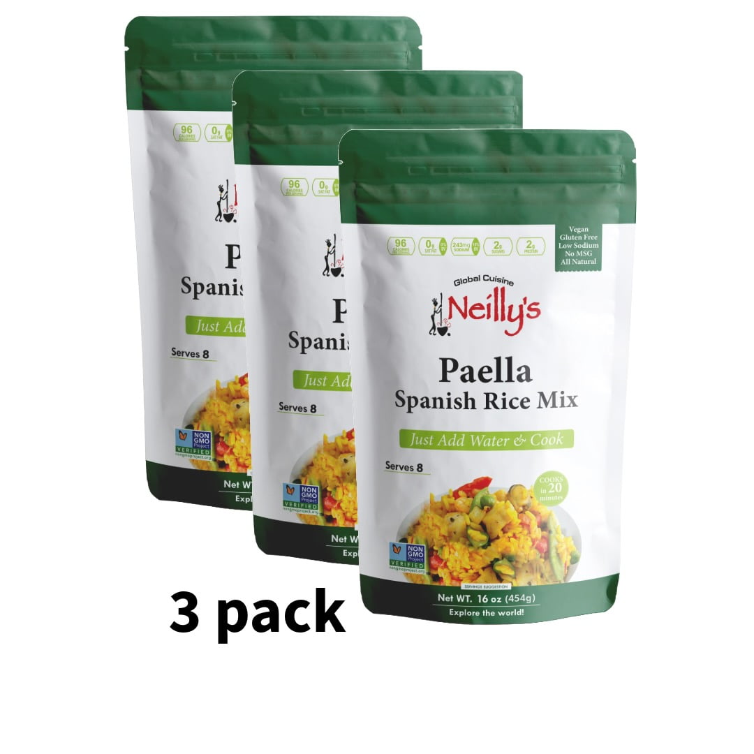 Neilly's Spanish Paella Rice Mix, Gluten Free, 16 oz Pouches, 3 Pack ...