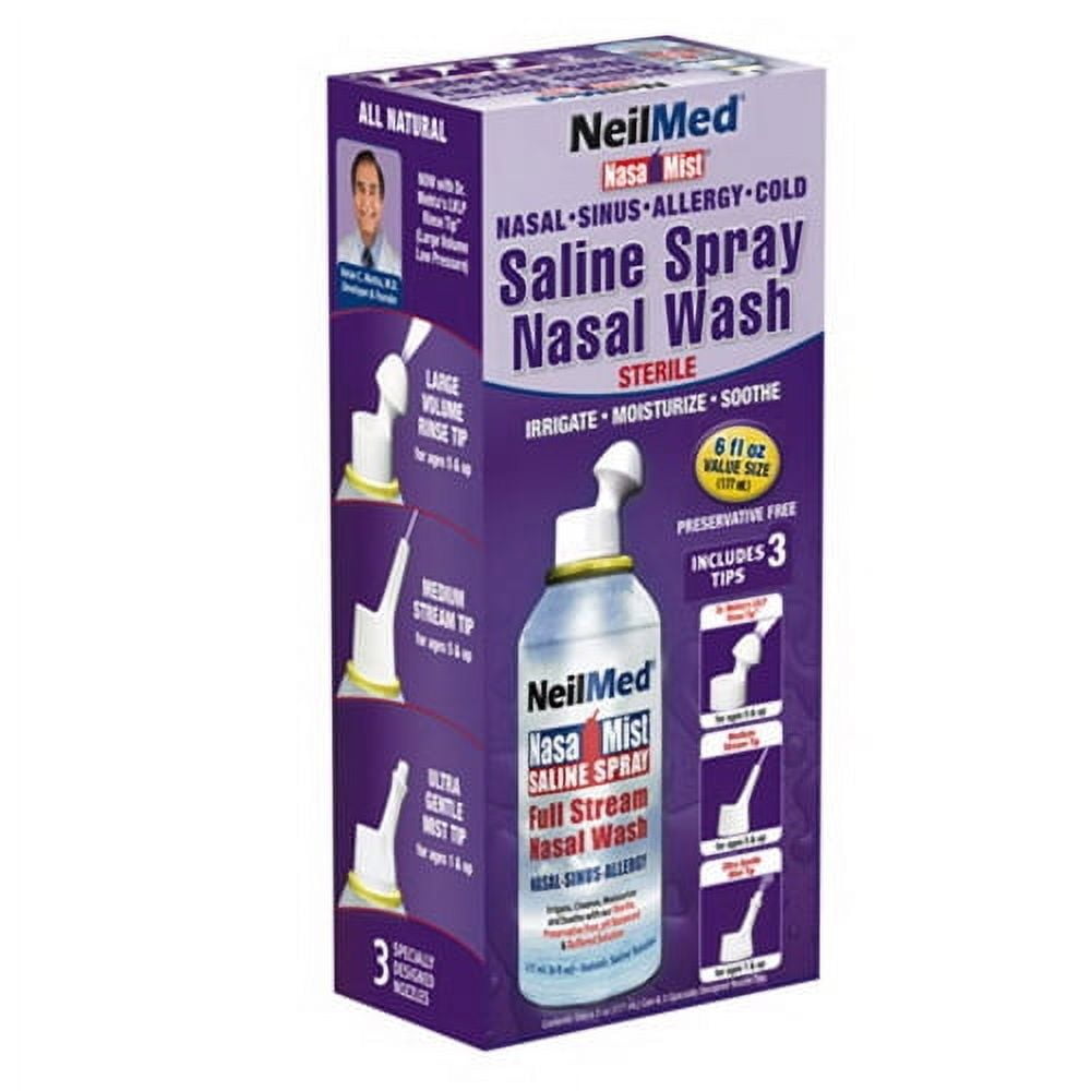 Neilmed Nasamist All In One Saline Nasal Spray - 6 Oz, 2 Pack - Walmart.com