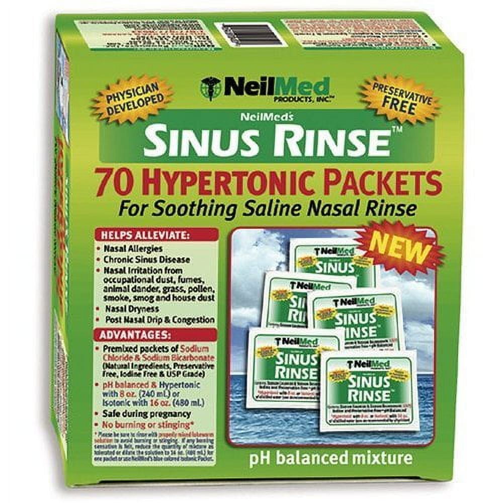 Neilmed Sinus Rinse Extra Strength Hypertonic 70 Packets (Pack of 2 ...