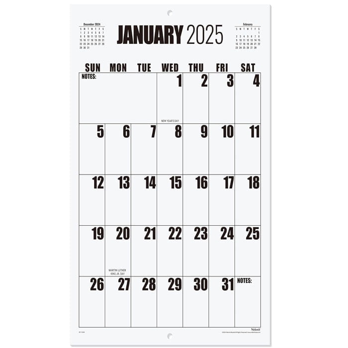 Nekmit Large Wall Calendar 2025, Large Print Big Grid Wall Calendar, 22 ...