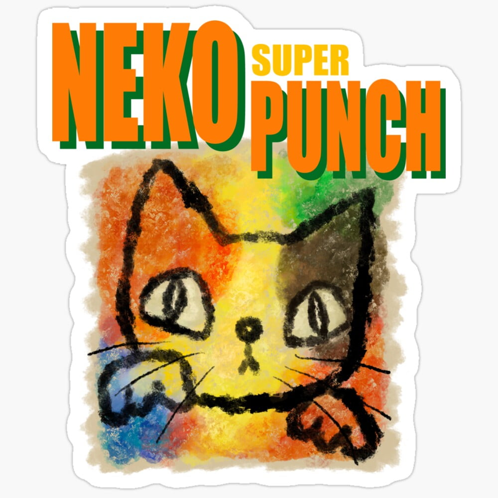 Neko Punch Sticker Phone Decal Water Bottle Stickers Car Decals, Laptop ...