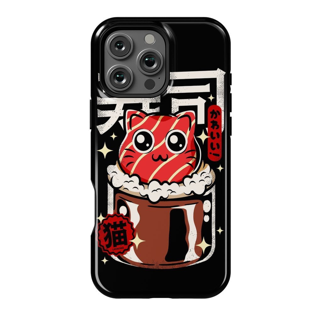 Neko Sushi Cat Cute Cartoon Art For iPhone 11 to 17 Pro Max Compatible ...