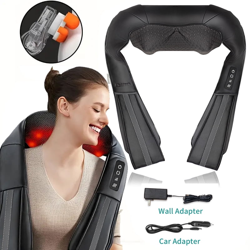 Nekteck Shiatsu Neck Massager with Heat, Electric Deep Tissue 3D ...