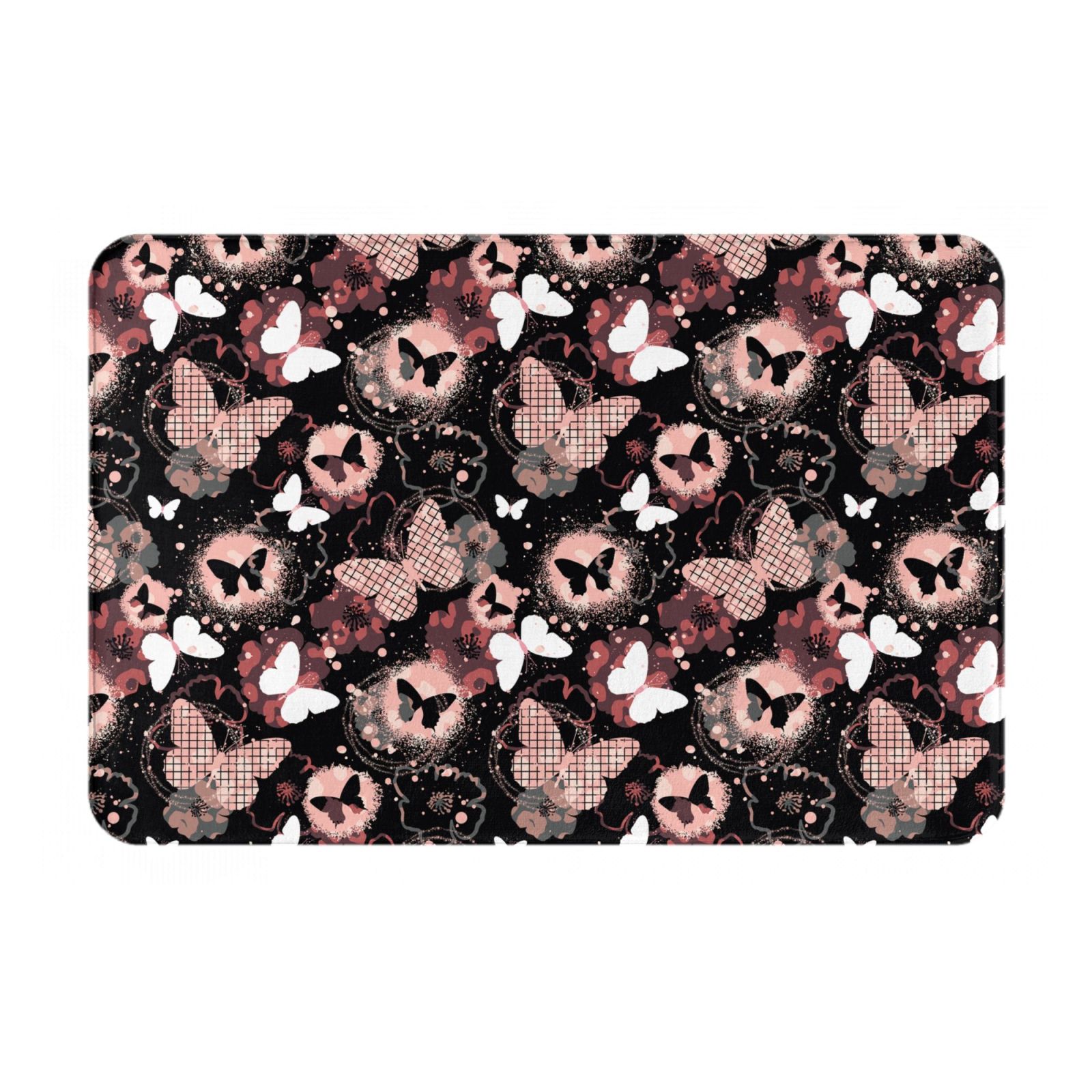 Nelaau Butterflies1 Print Flannel Anti-slip Floor Mat 16x24in, Thick ...