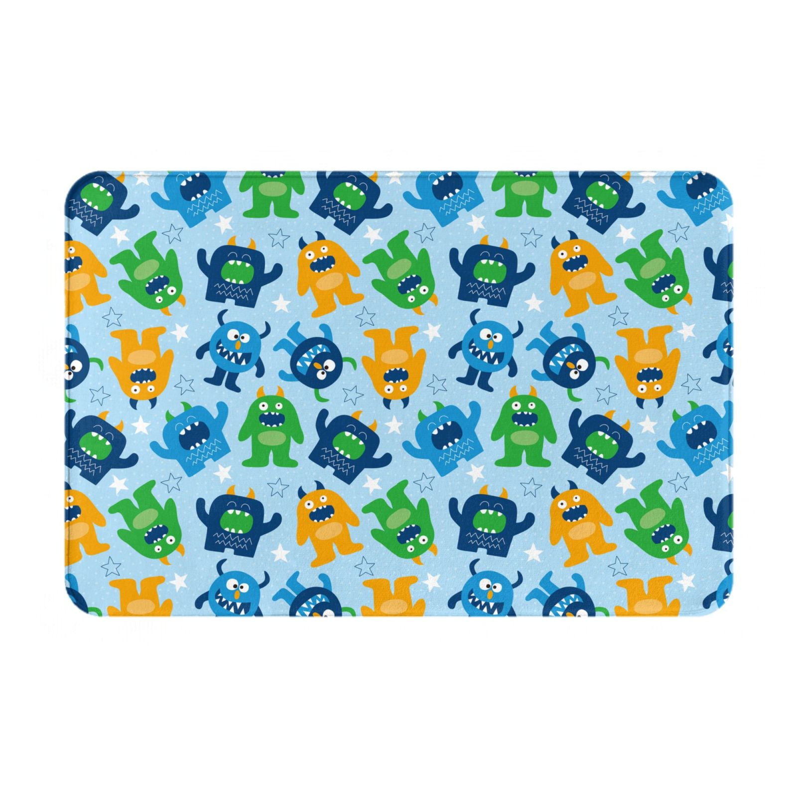 Nelaau Cartoon Monster Print Flannel Anti-slip Floor Mat 16x24in, Thick ...