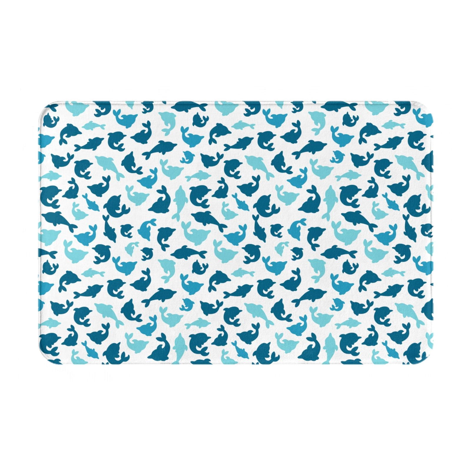 Nelaau Cute Shark Print Flannel Anti-slip Floor Mat 16x24in, Thick ...