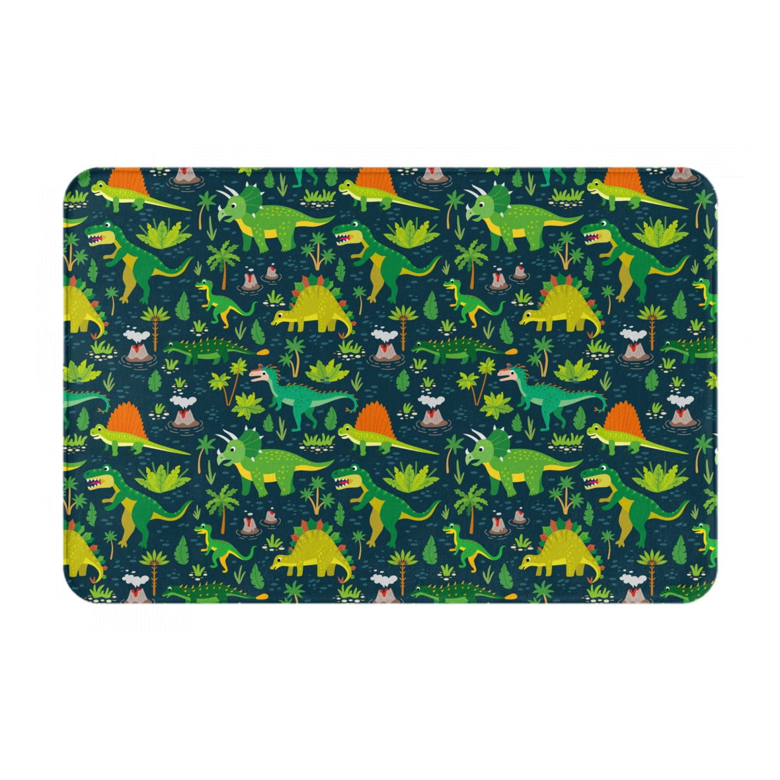 Nelaau Dinosaurs Print Flannel Anti-slip Floor Mat 16x24in, Thick ...