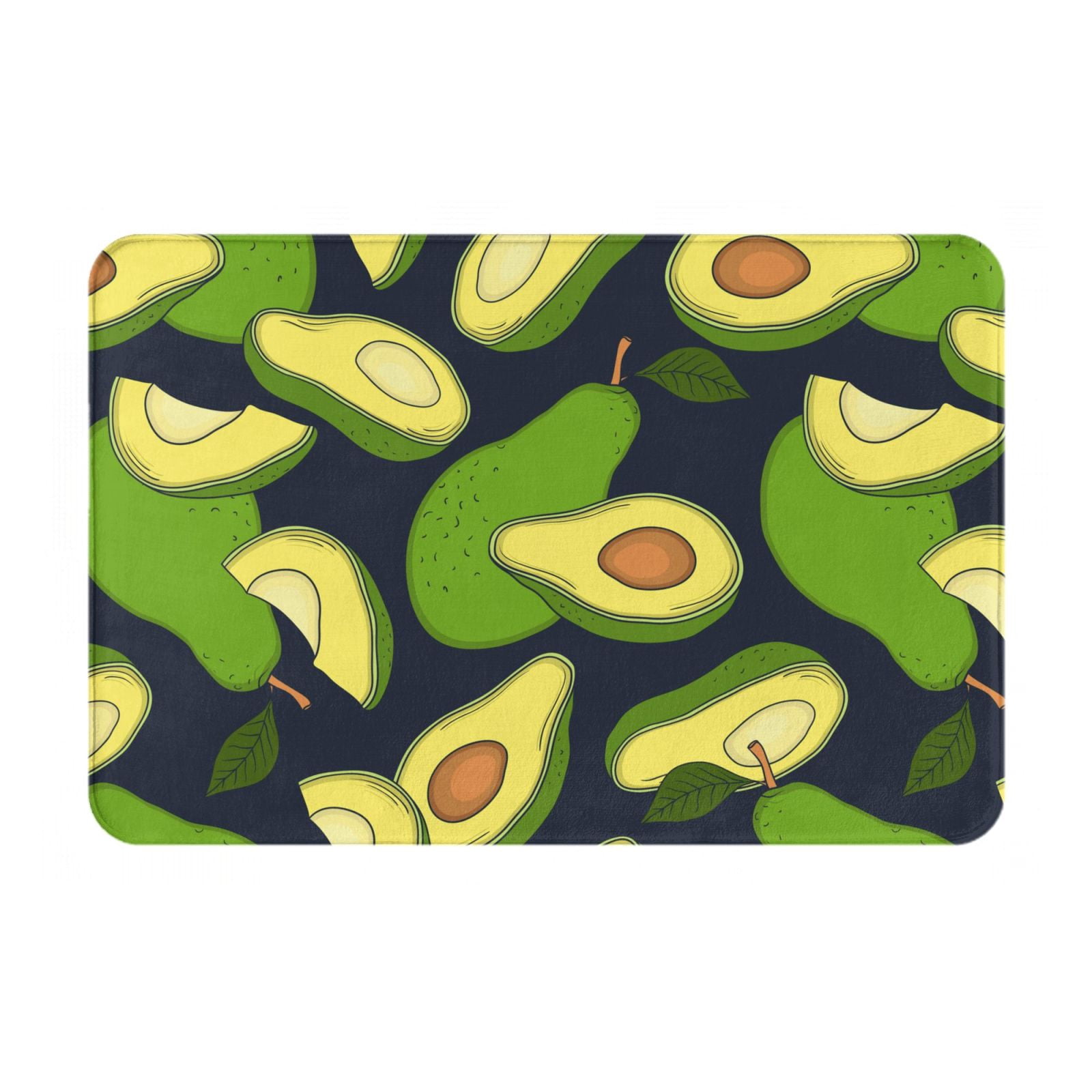 Nelaau Fresh Avocado Print Flannel Anti-slip Floor Mat 16x24in, Thick ...