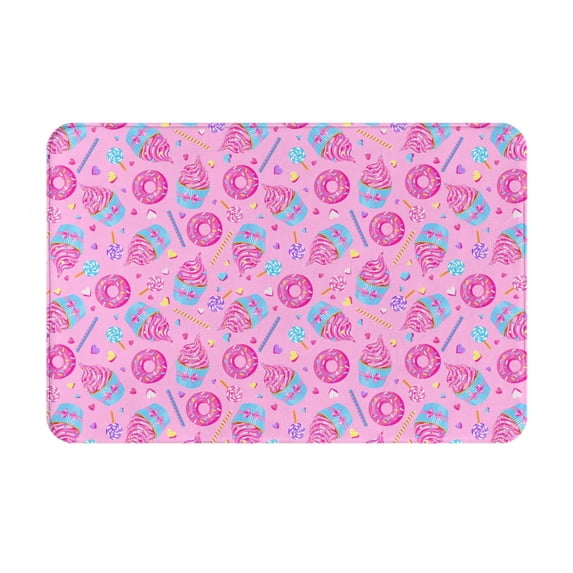 Nelaau Pink Donuts Print Flannel Anti-slip Floor Mat 16x24in, Thick ...