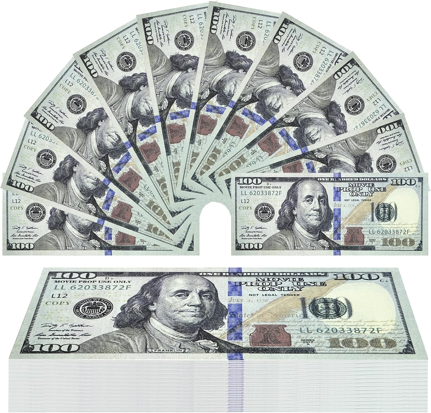 Nelbons Movie Props Play Money for Kids, 100 Pieces - Walmart.com