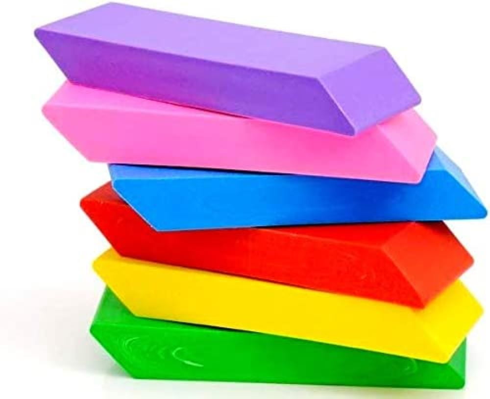 Neliblu Bright Neon Rectangular Chiseled Pencil Erasers, Colorful Kids ...