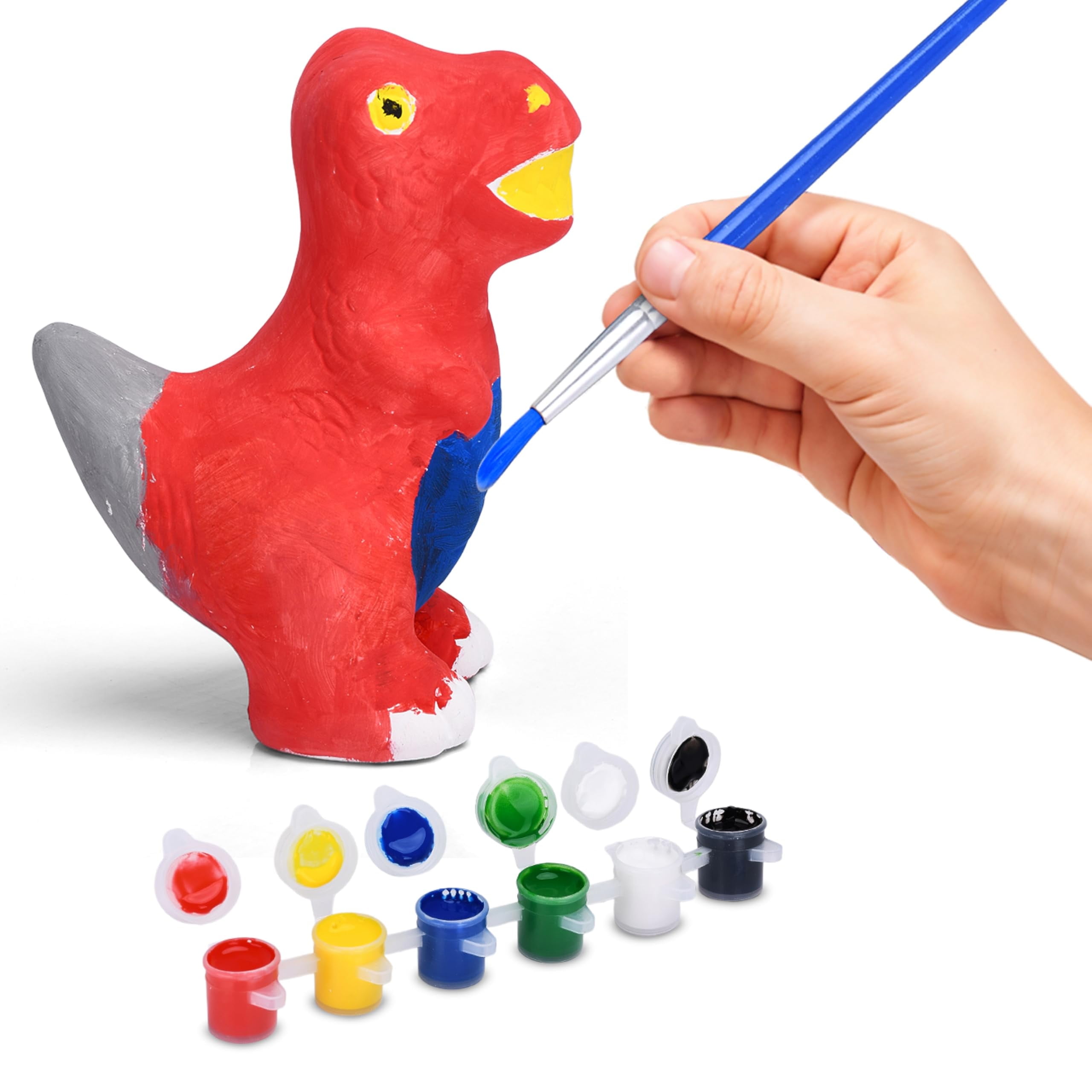 Neliblu Dinosaur Painting Set for Kids - DIY Craft Kit with Ceramic ...