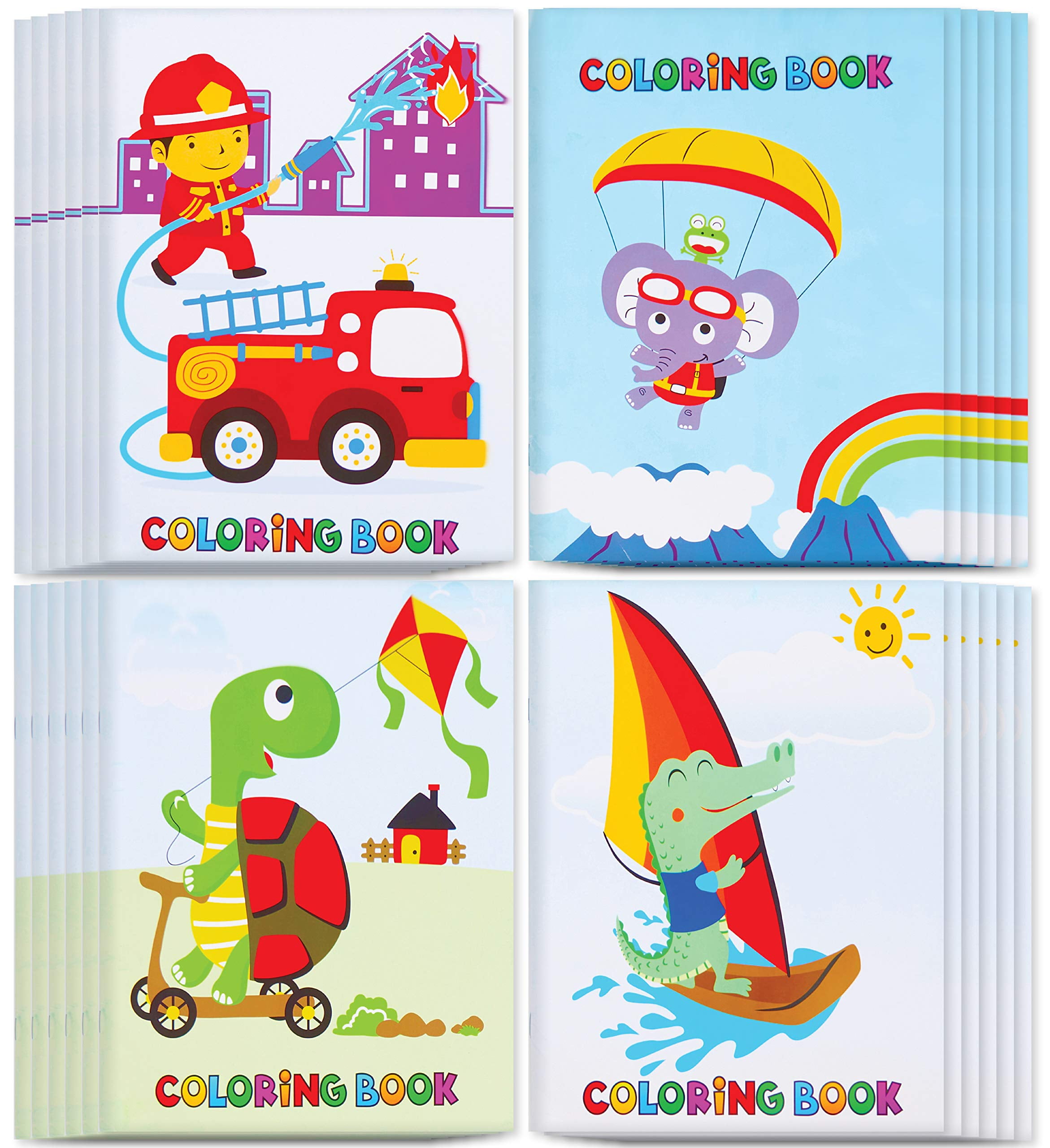 Amazaque Bulk Party Coloring Books for Toddlers, Double-Sided Pages ...