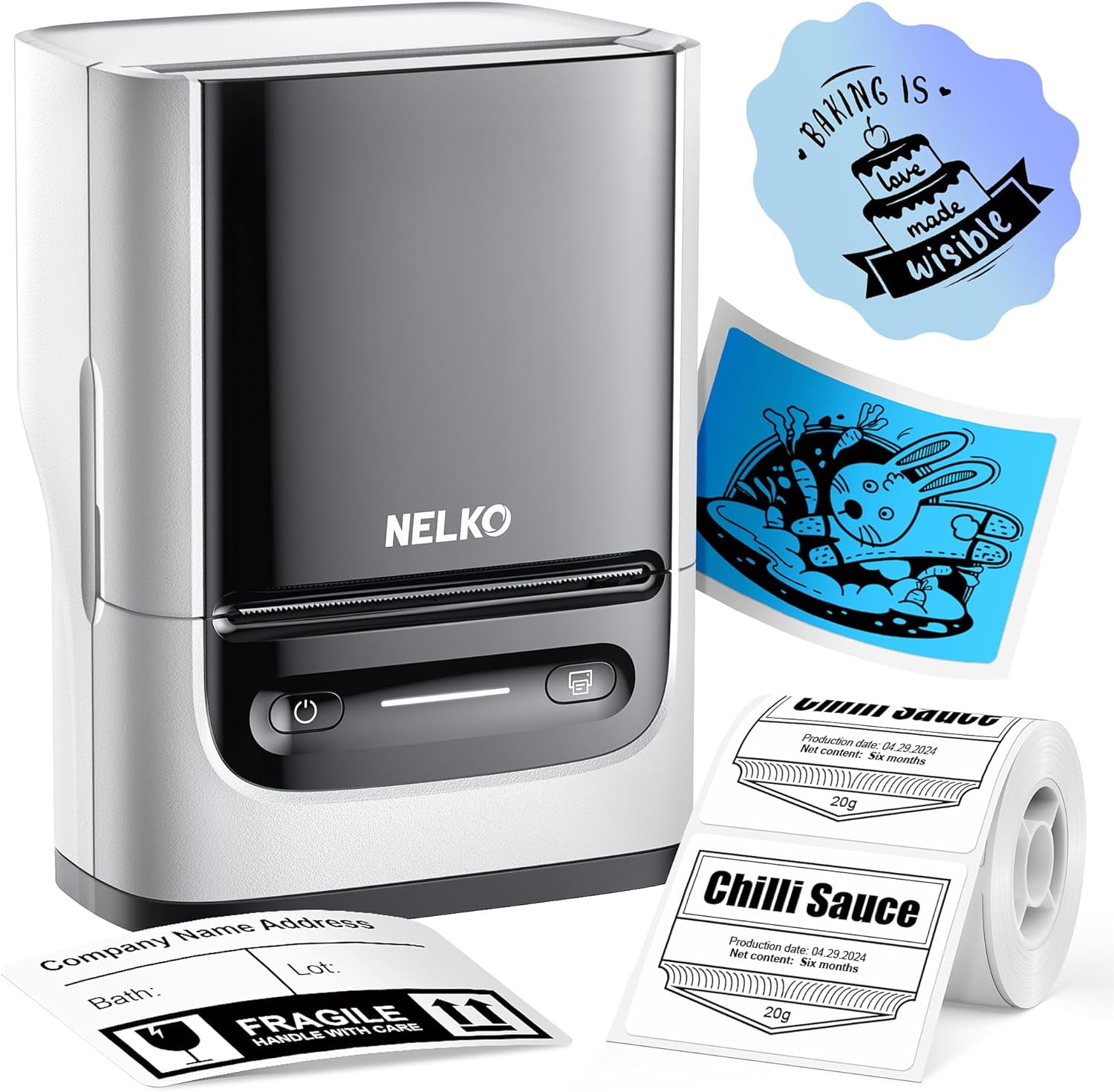 Nelko Label Maker Machine, PM220 Bluethooth Label Printer, 2 Inch ...