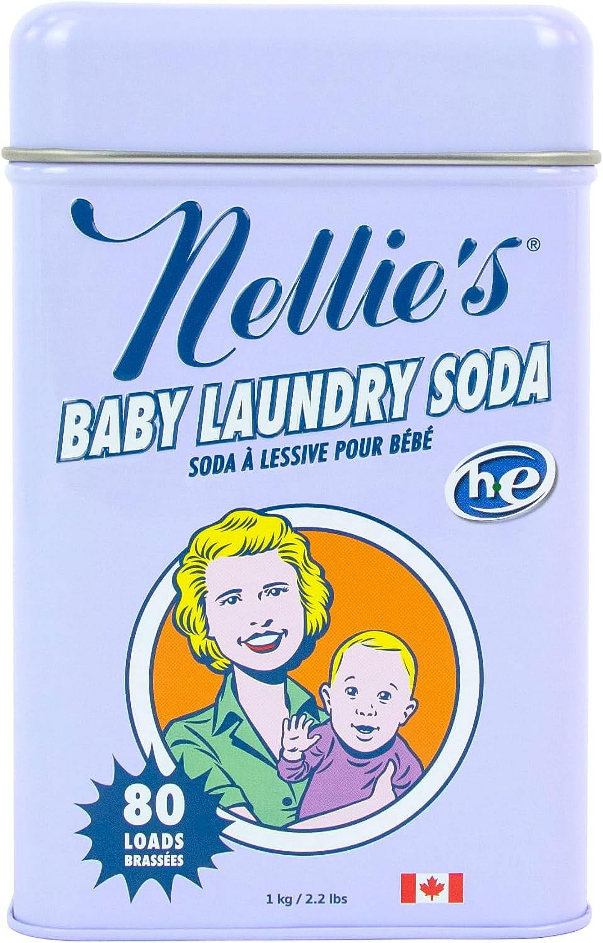 Nellie’s Baby Laundry Soda Tin – 80 Loads – Gentle Powdered Detergent ...