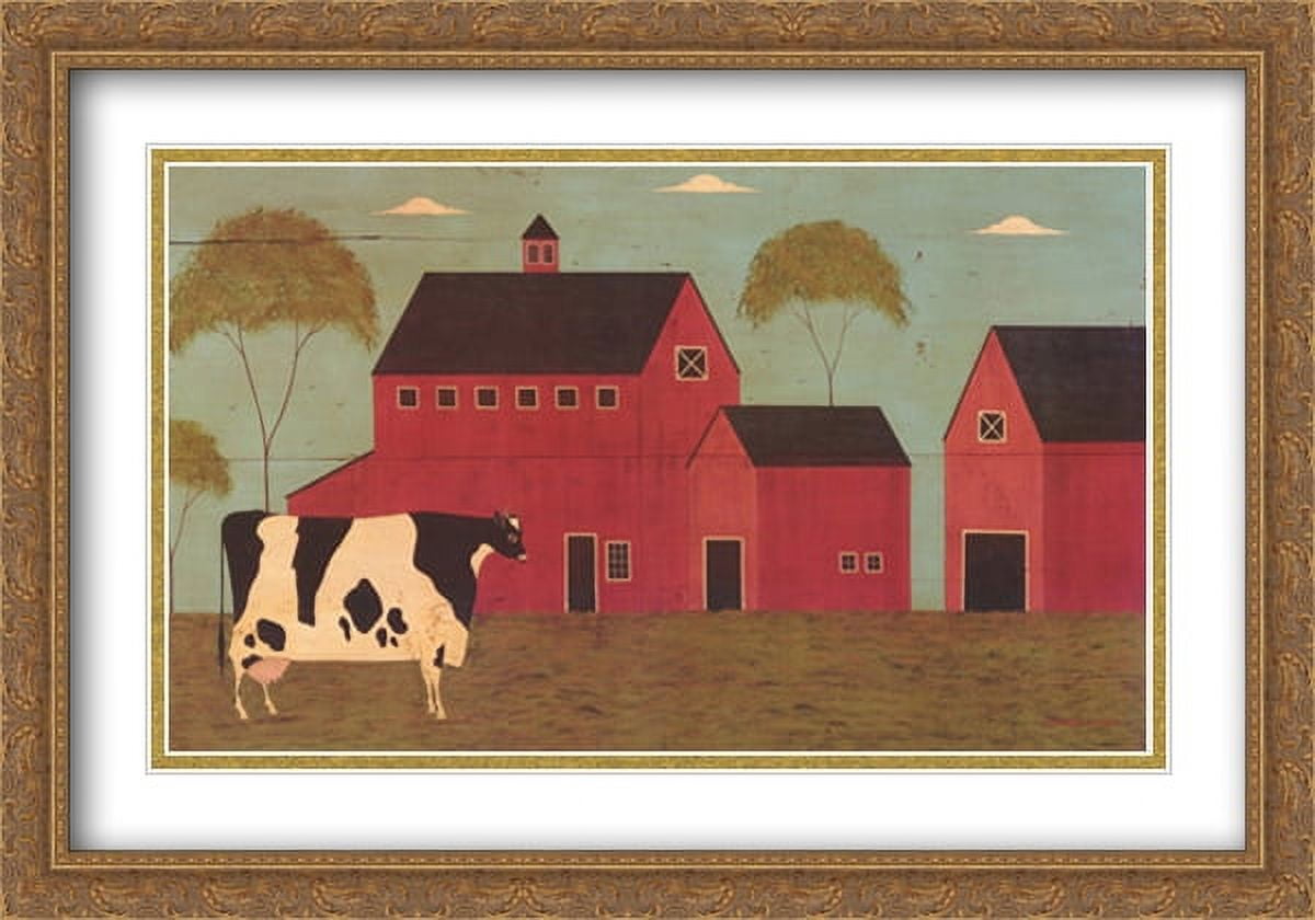 Nellie's Barn 2x Matted 32x22 Large Gold Ornate Framed Art Print by ...