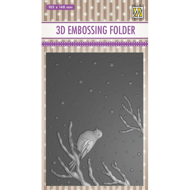Nellie's Choice 3D Embossing Folder - Bird on Branch - Walmart.com