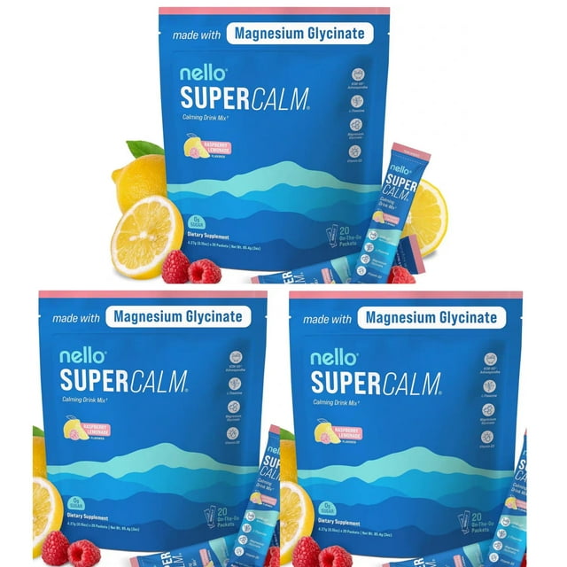Nello Super Calm Raspberry Lemonade Powder, Supercalm Powdered Drink ...