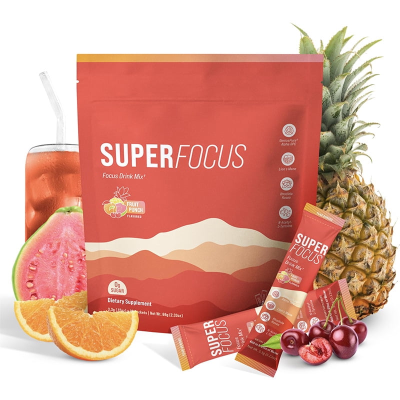 Nello SuperFocus Focus Powder Mix,20 Servings Fruit Punch - Walmart.com