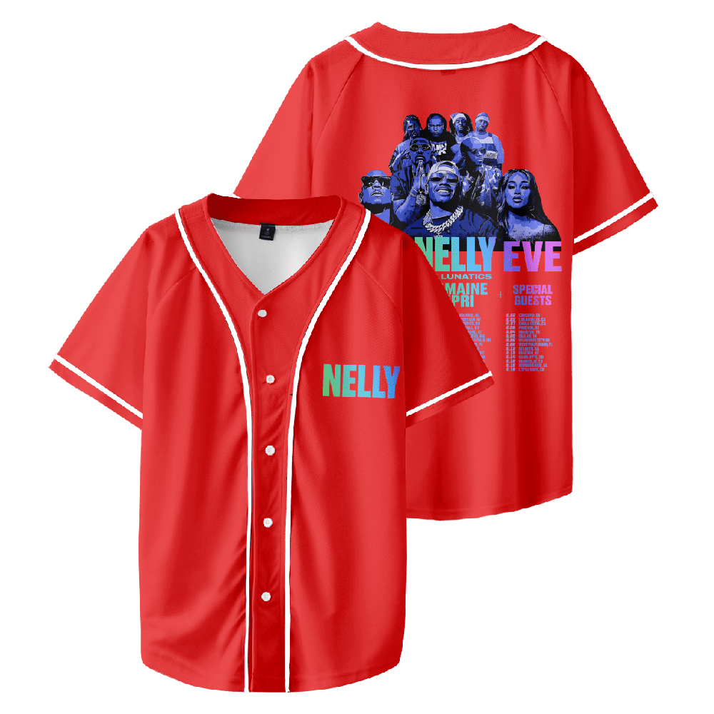 Nelly Where The Party At Tour Baseball Shirt Color Print Design Thin ...