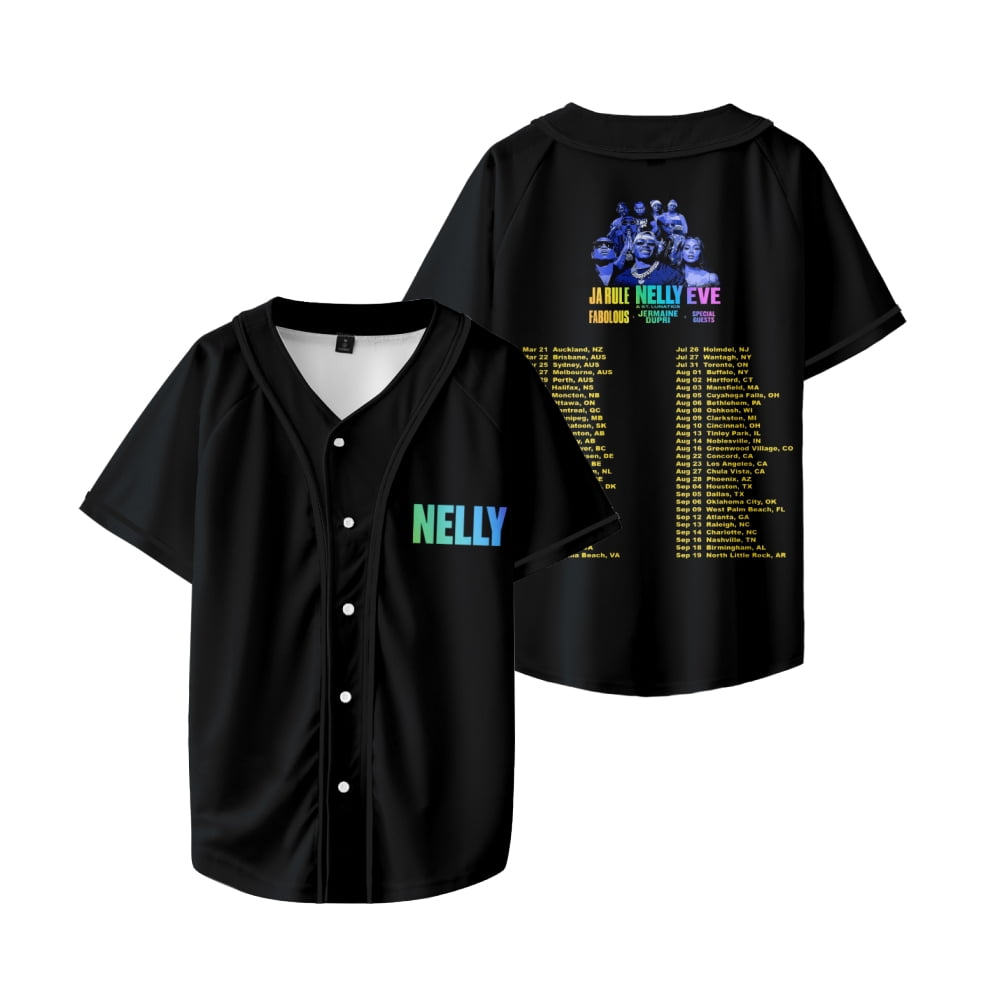 Nelly Where The Party At Tour Baseball Shirt Color Print Design Thin ...
