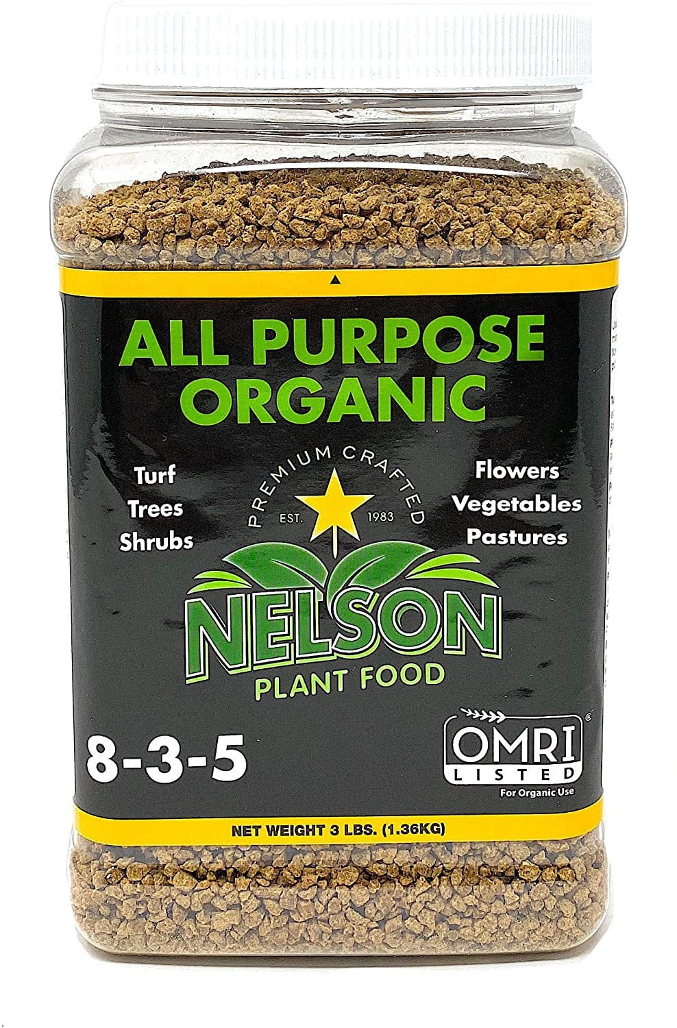 Nelson All Natural Organic Garden Container Plant Food Fertilizer 8-3-5 ...
