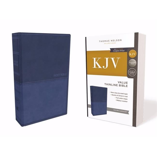 Nelson Bibles KJV Value Thinline Bible - Comfort Print, Dark Blue ...