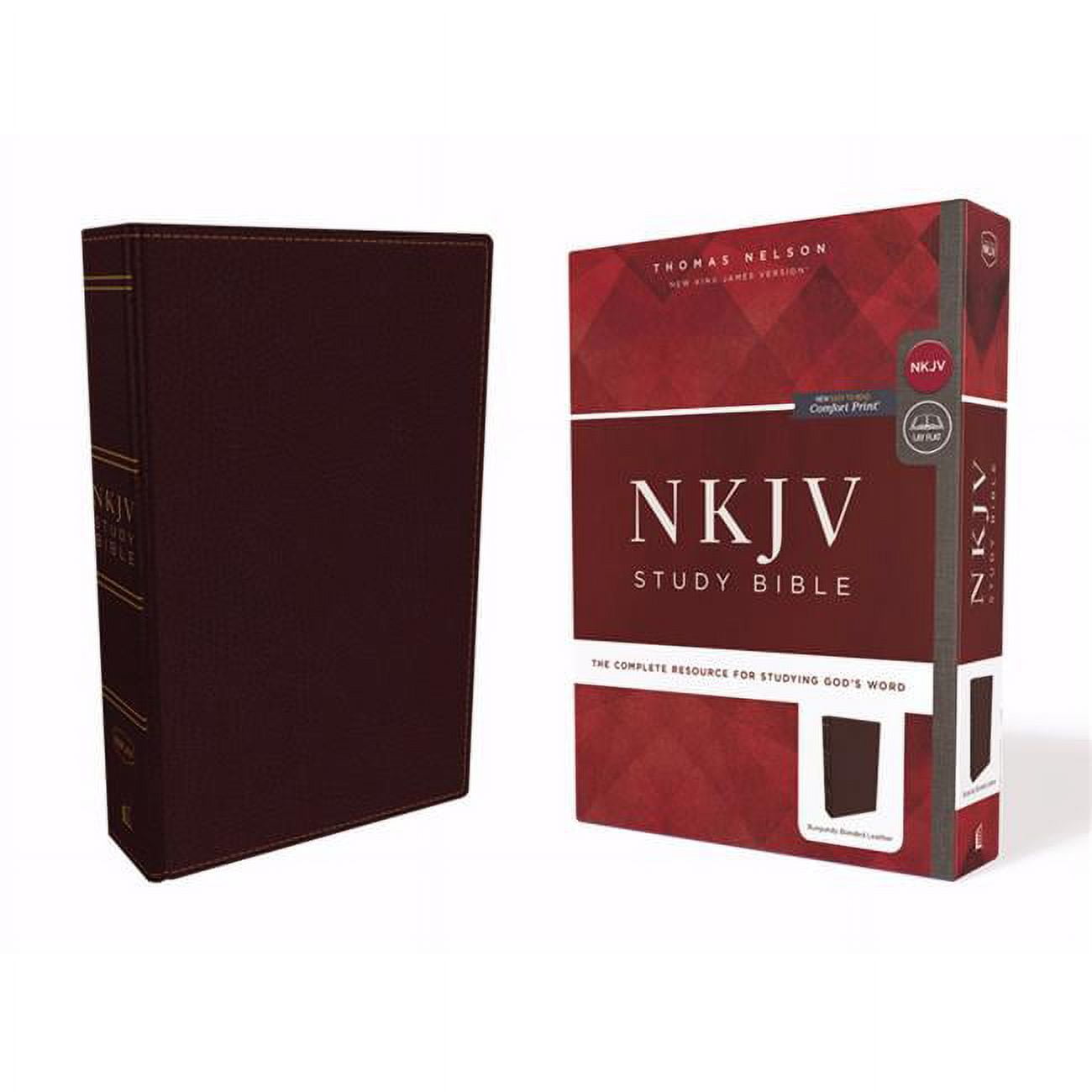 Nelson Bibles 171221 NKJV Study Bible - Comfort Print, Burgundy Premium ...
