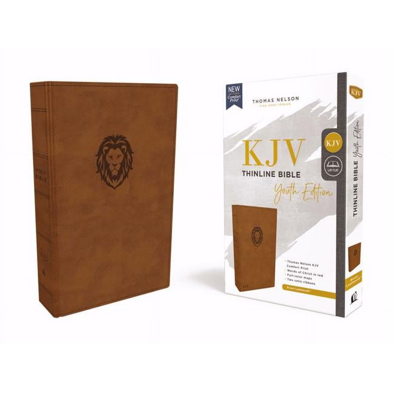 Nelson Bibles KJV Thinline Bible - Youth Edition - Comfort Print, Brown ...