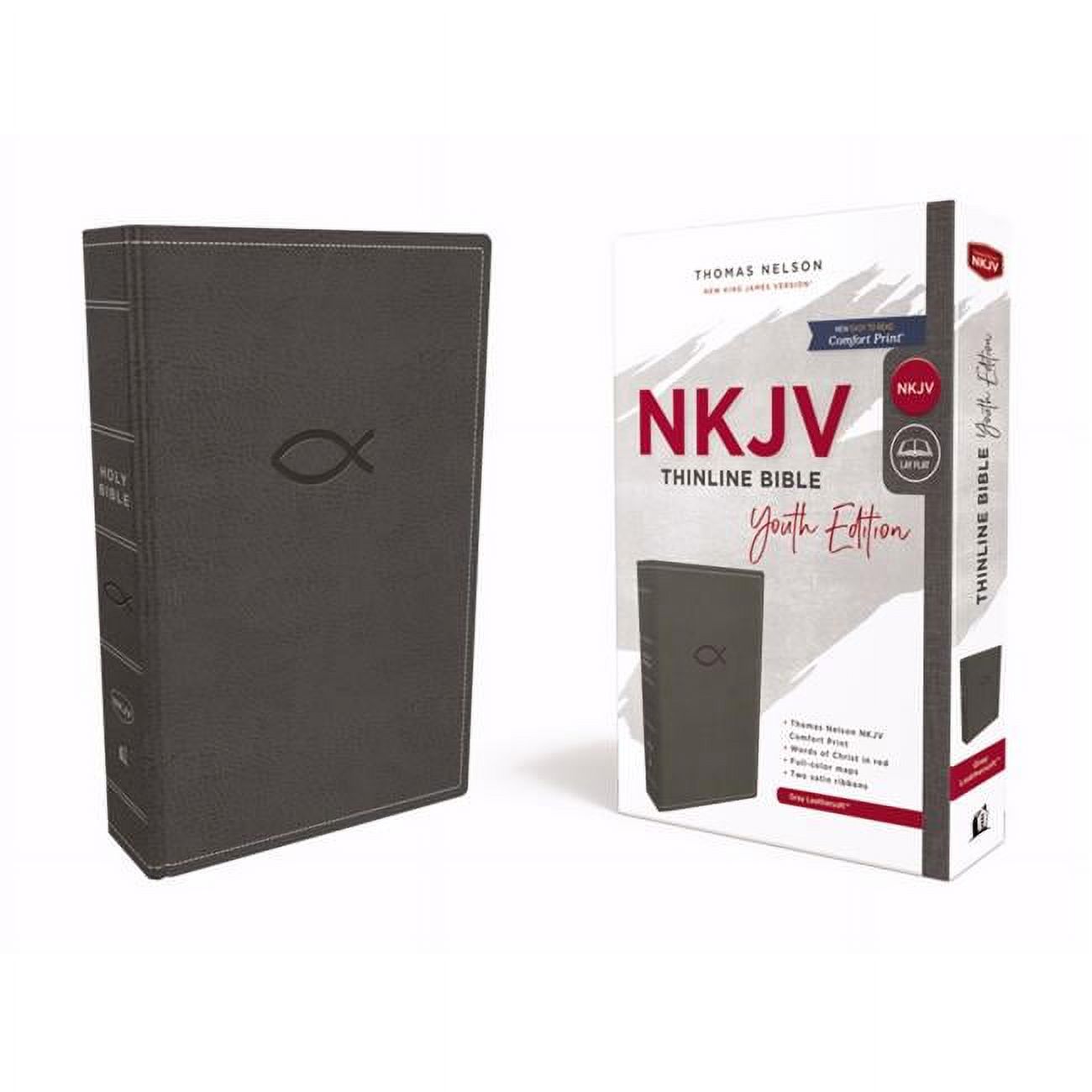 Nelson Bibles NKJV Thinline Bible - Youth Edition - Comfort Print, Gray ...
