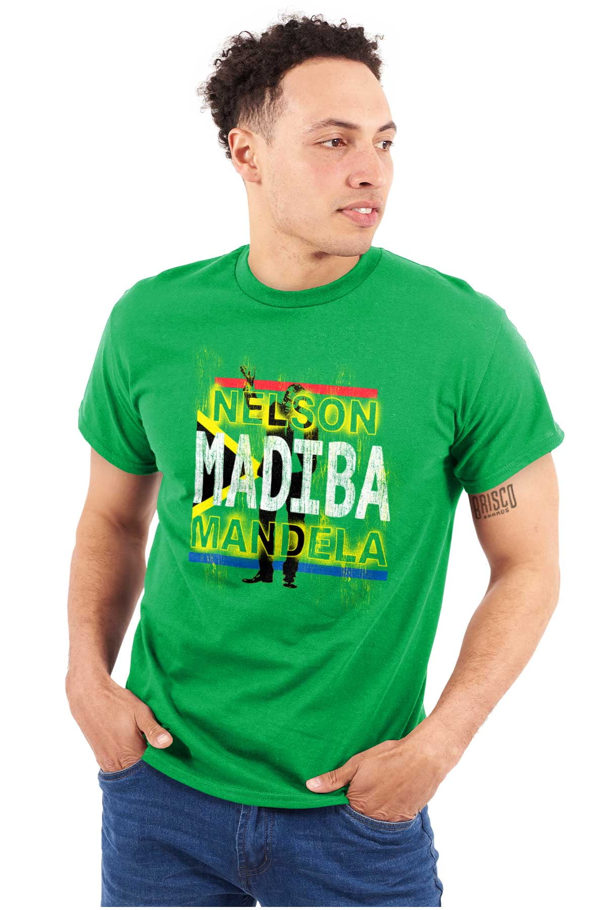 Nelson Mandela Madiba RSA Flag Unisex Plus Size Graphic Tee Brisco ...