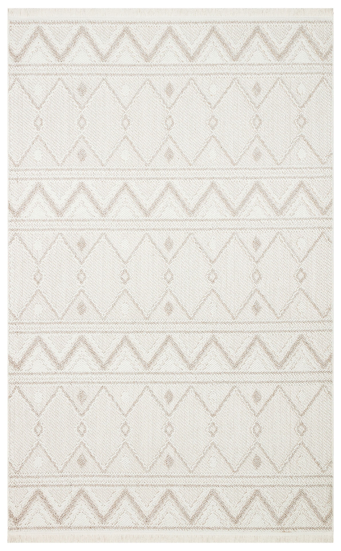 Nelson White Modern Polyester Area Rugs for Living Room Jacquard ...