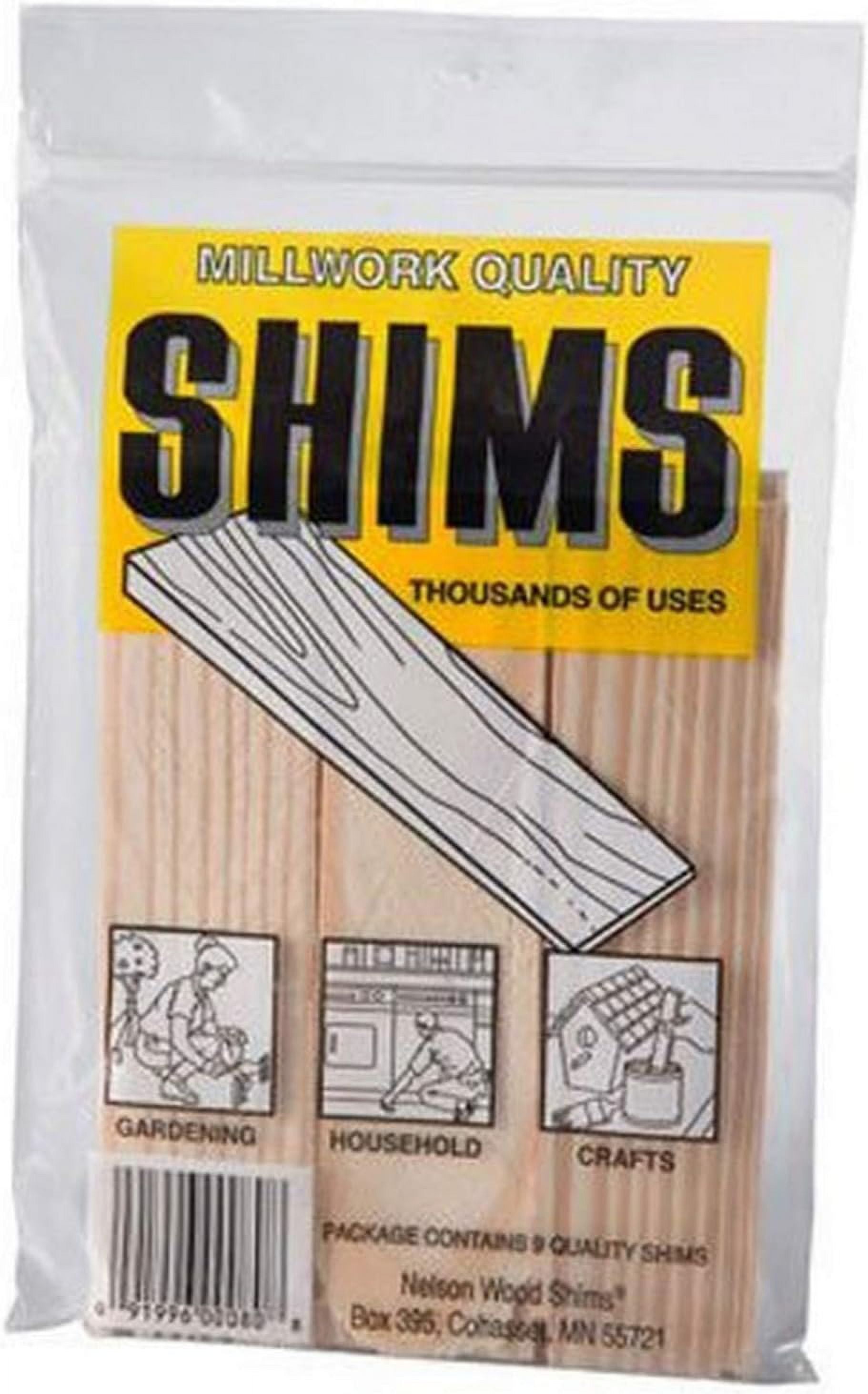Nelson Wood Shims Elson 6" 9 Pack Wood Shims in Poly Bag to Hang On A ...