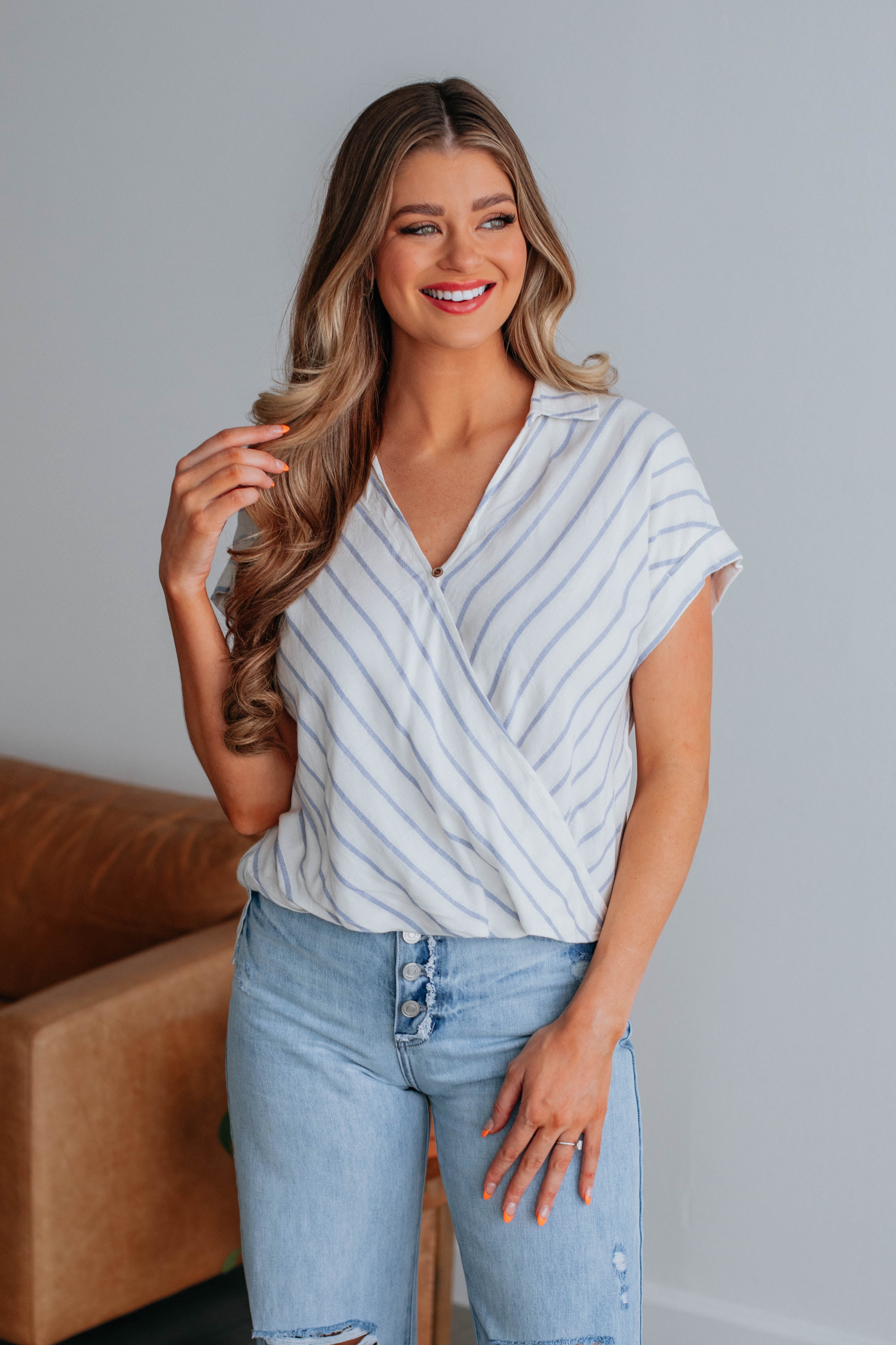 Nelson Wrap Top - Navy - Walmart.com