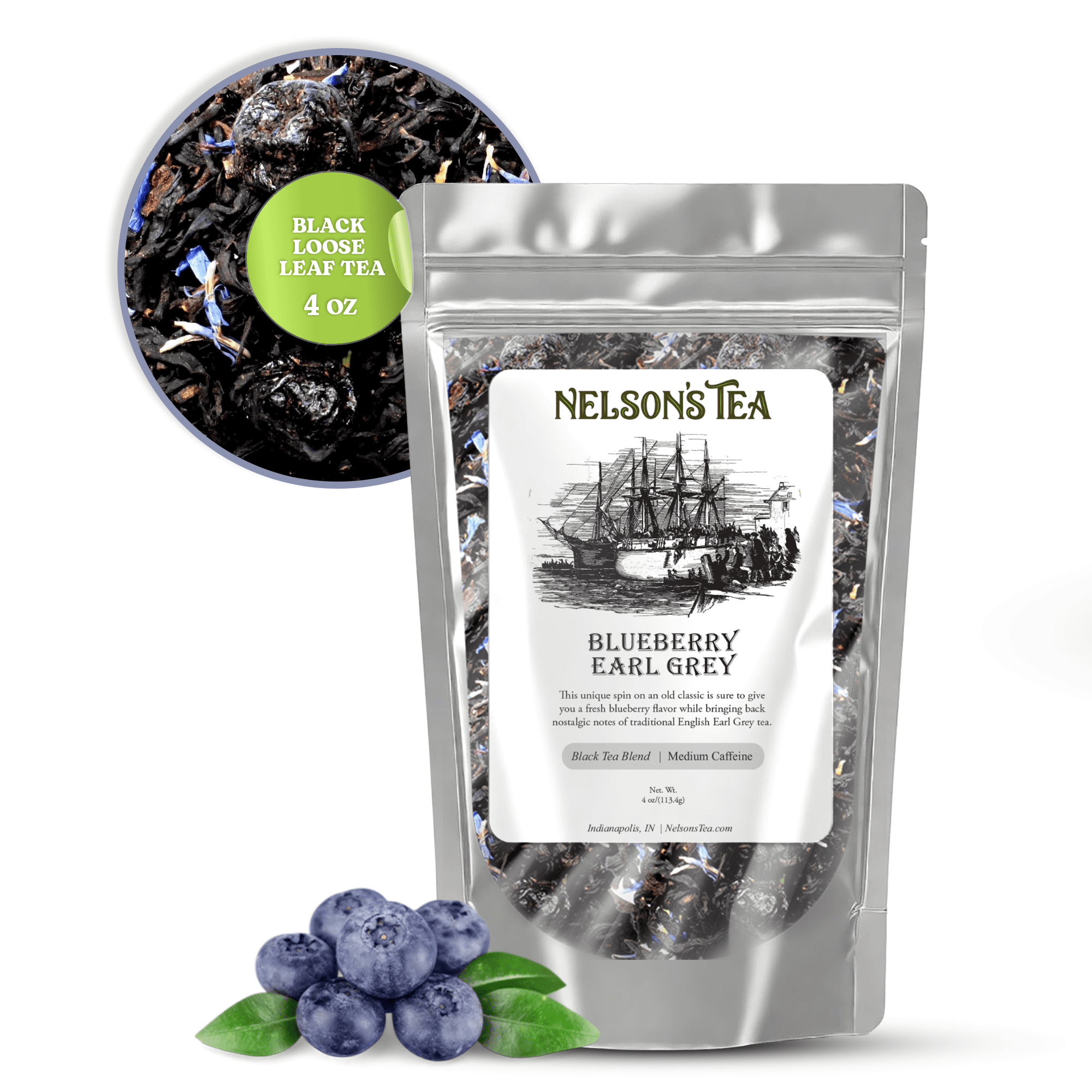 Nelson's Tea - Blueberry Earl Grey - Loose Leaf Tea - 4oz - Walmart.com
