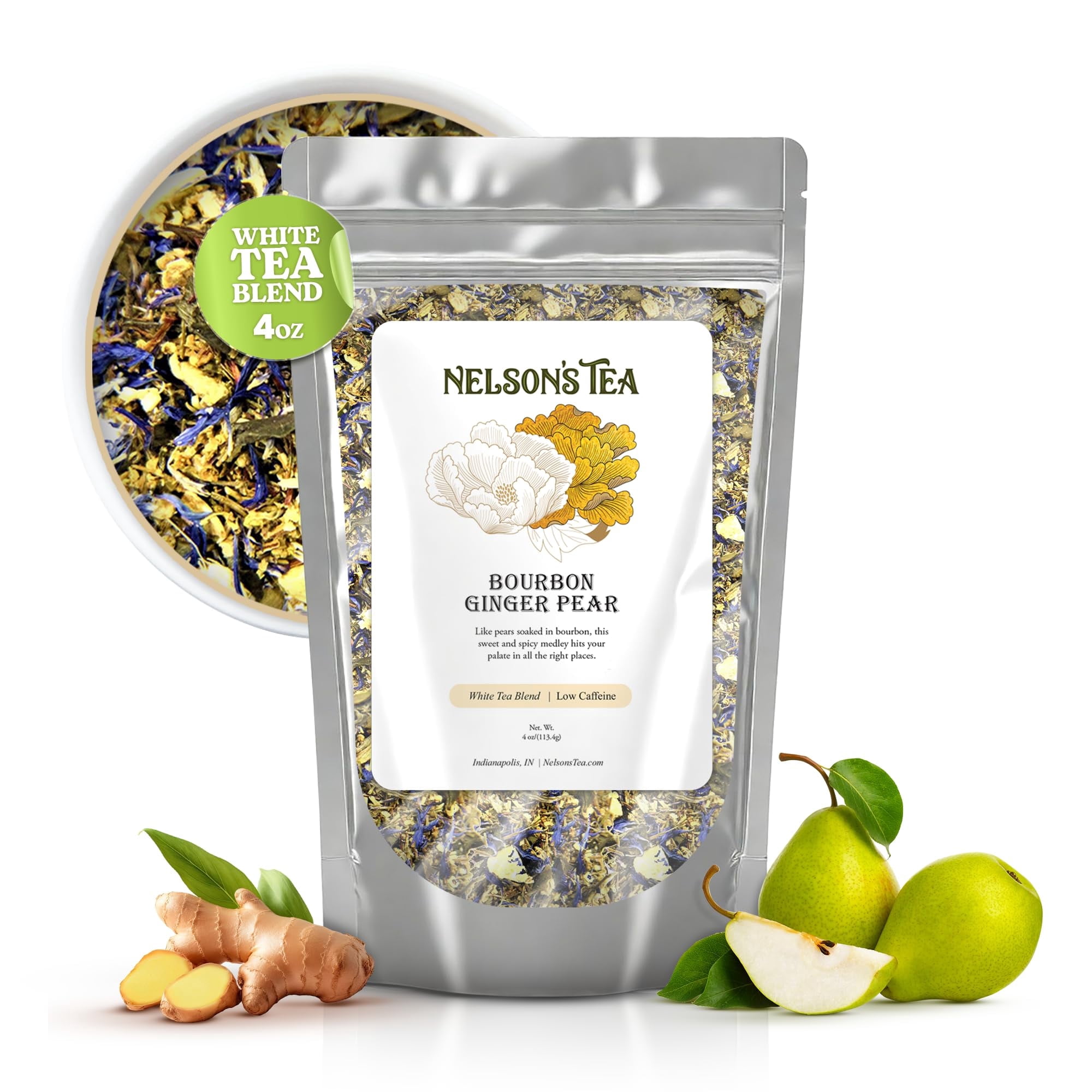 Nelson's Tea Bourbon Ginger Pear - Cut & Sifted Ginger Loose Leaf Tea ...