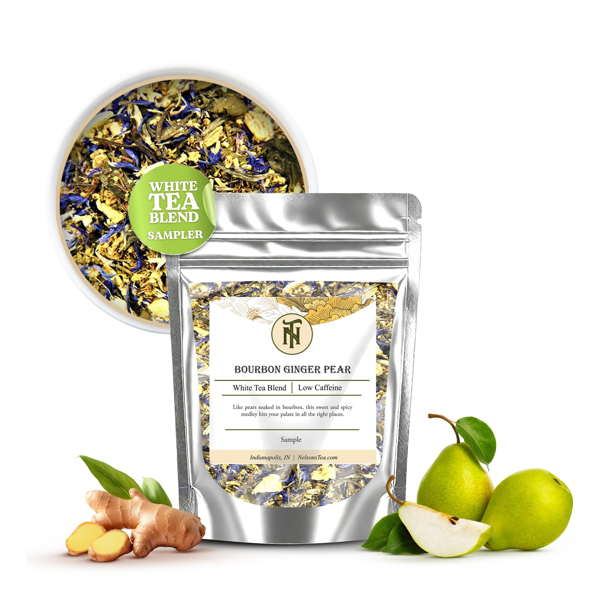 Nelson's Tea Bourbon Ginger Pear - Cut & Sifted Ginger Loose Leaf Tea ...
