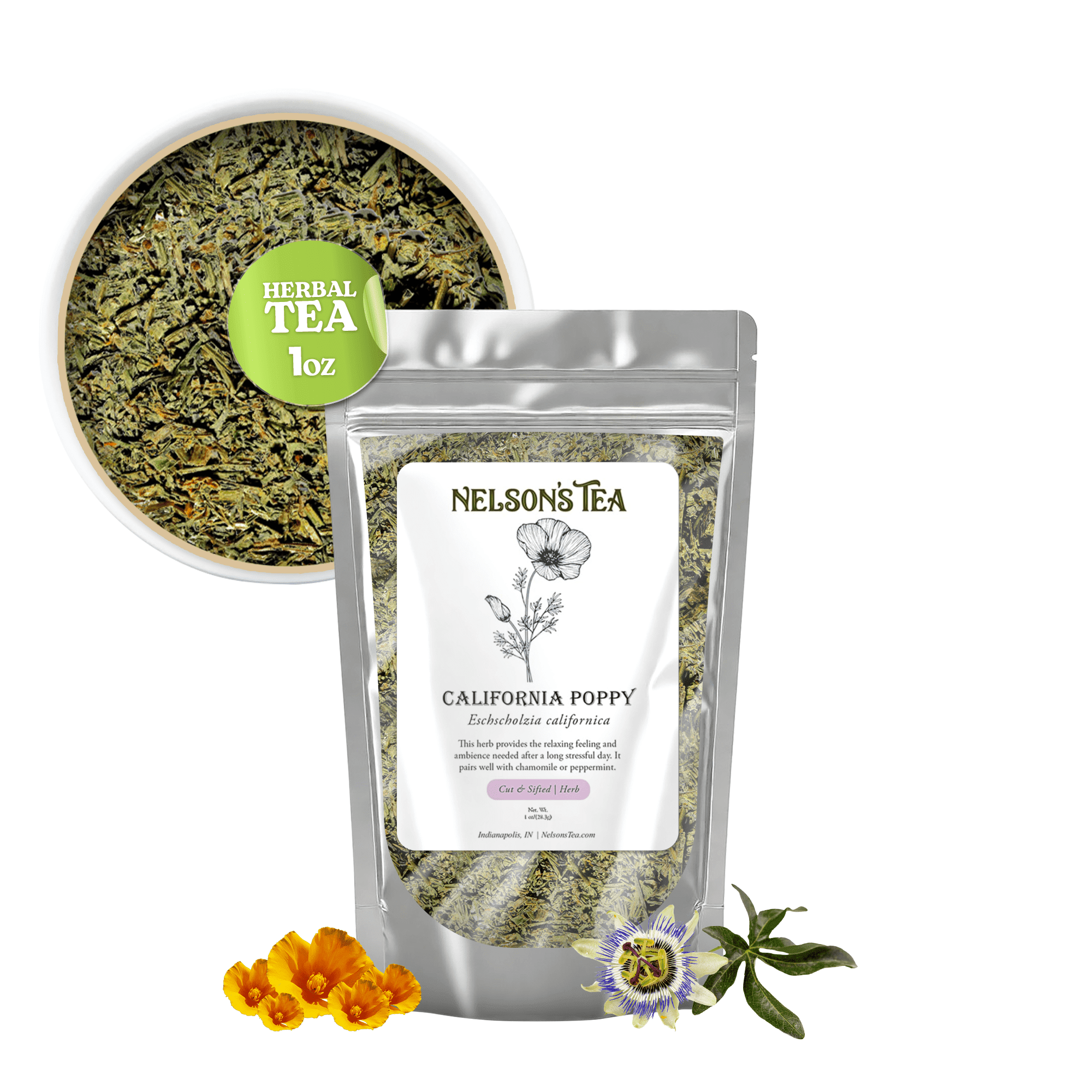 Nelson's Tea - Dried Herbs, Loose California Poppy, Chamomile Blend ...