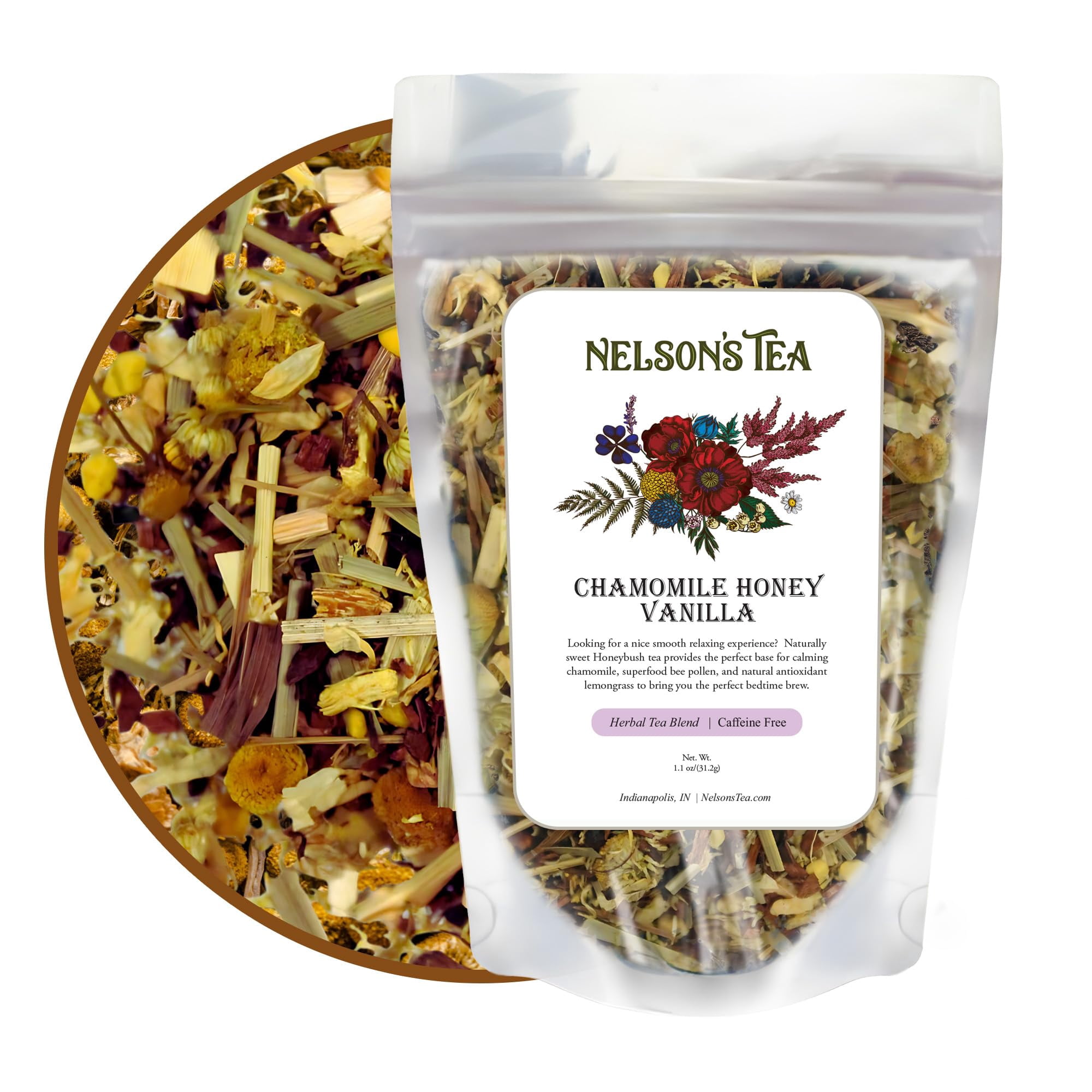 Nelson's Tea Chamomile Honey Vanilla - Herbal Loose Leaf Tea, Curated ...