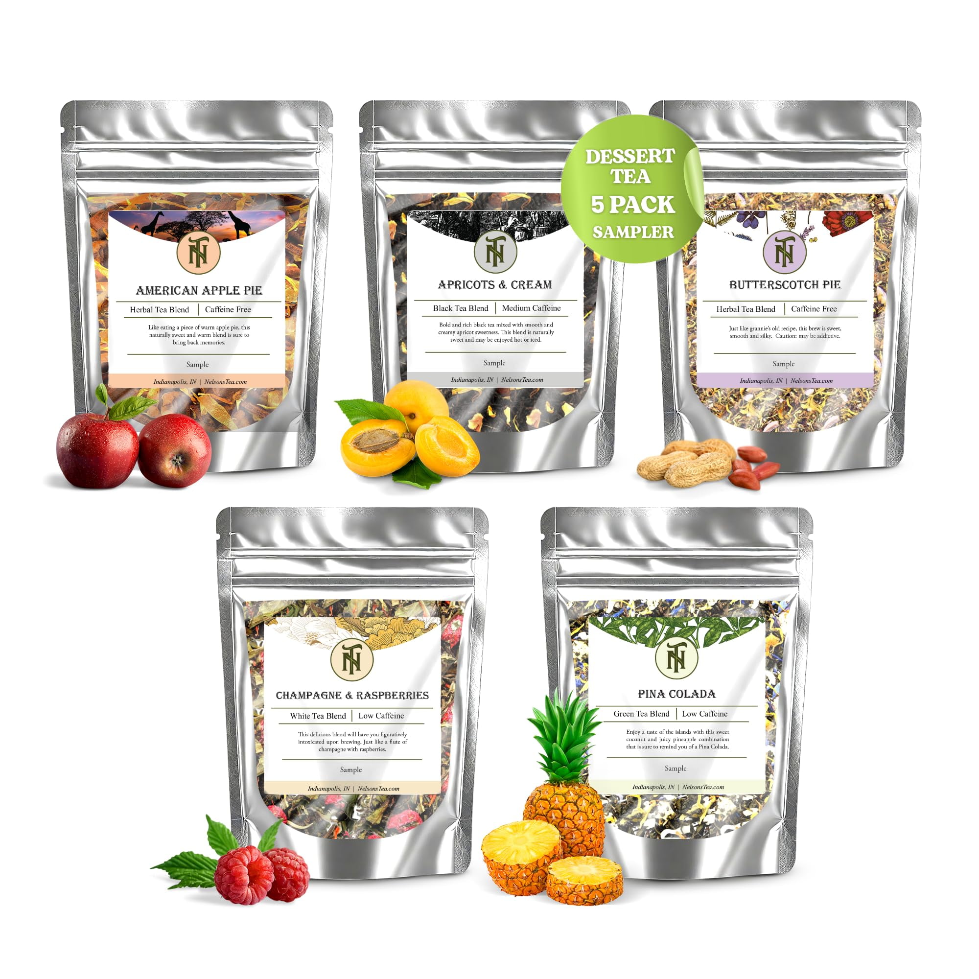 Nelson's Tea - Dessert Tea Sampler - Herbal Tea Loose Leaf, Organic ...