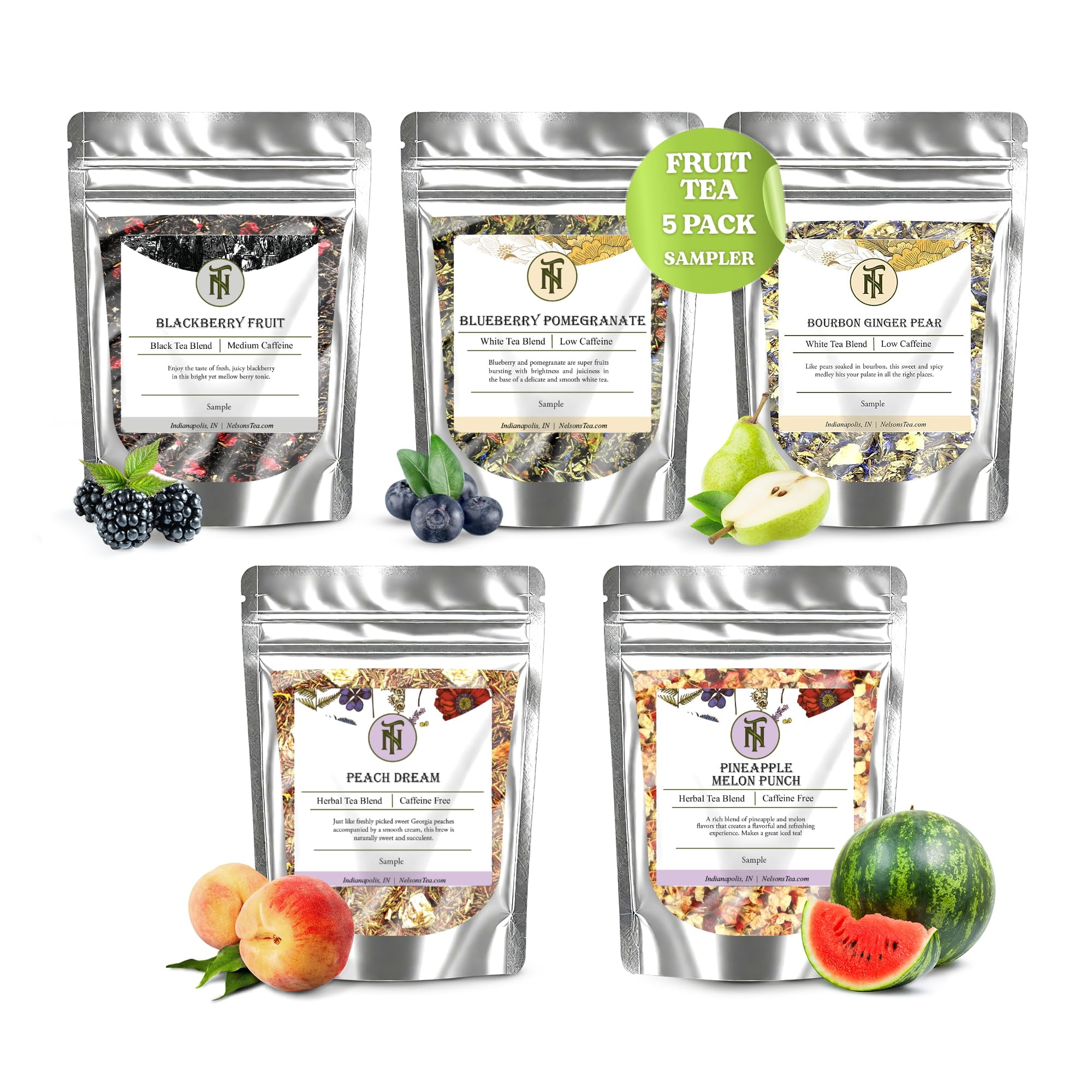 Nelson's Tea - Fruit Tea Sampler - Blackberry Fruit, Blueberry ...
