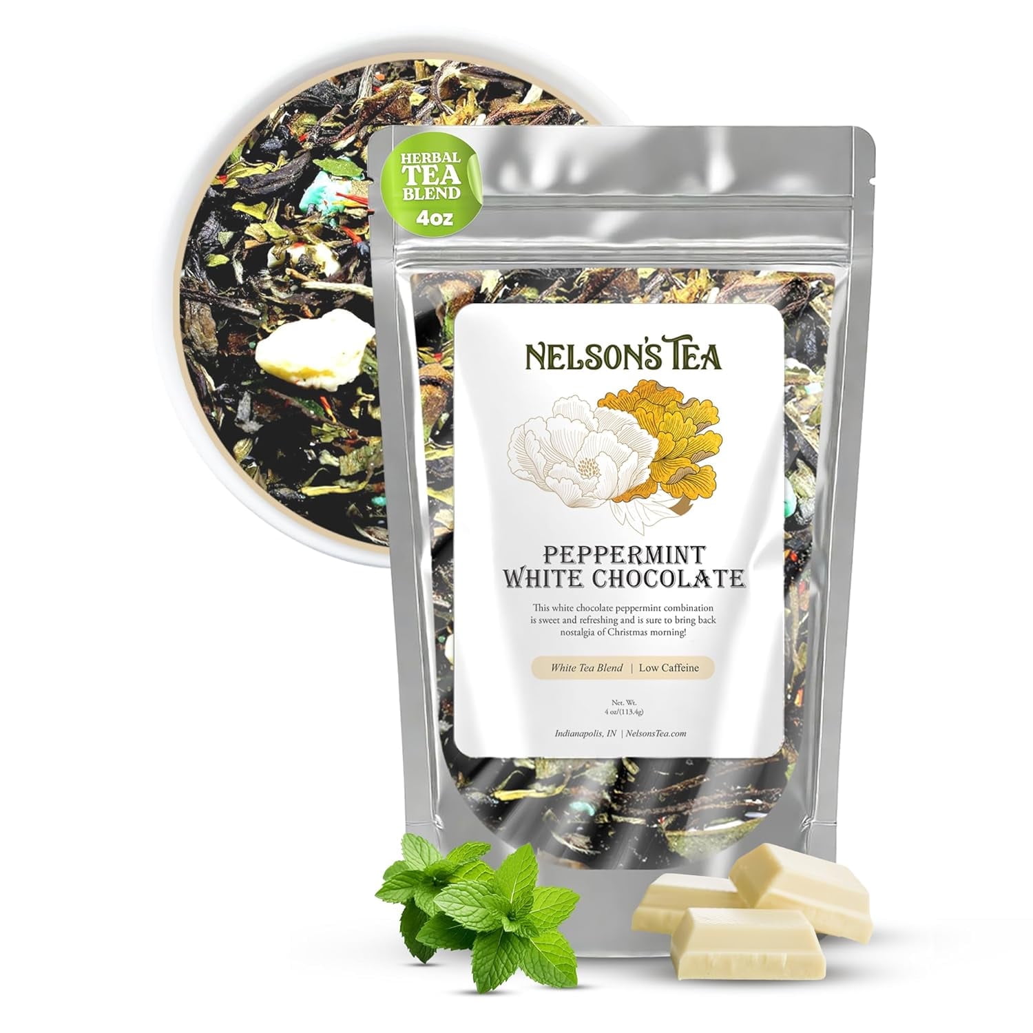 Nelson's Tea - White Chocolate Peppermint - Loose Leaf Tea - Green tea ...