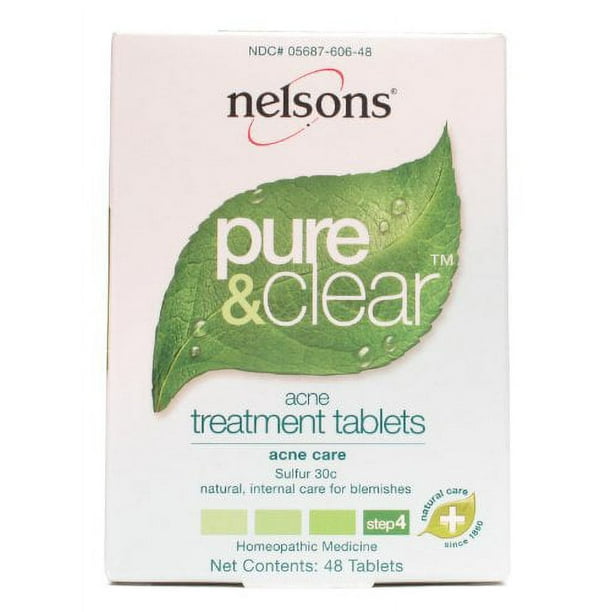 Nelsons - Pure & Clear Acne Treament Tablets Sulfur 30 C - 48 Tablets ...