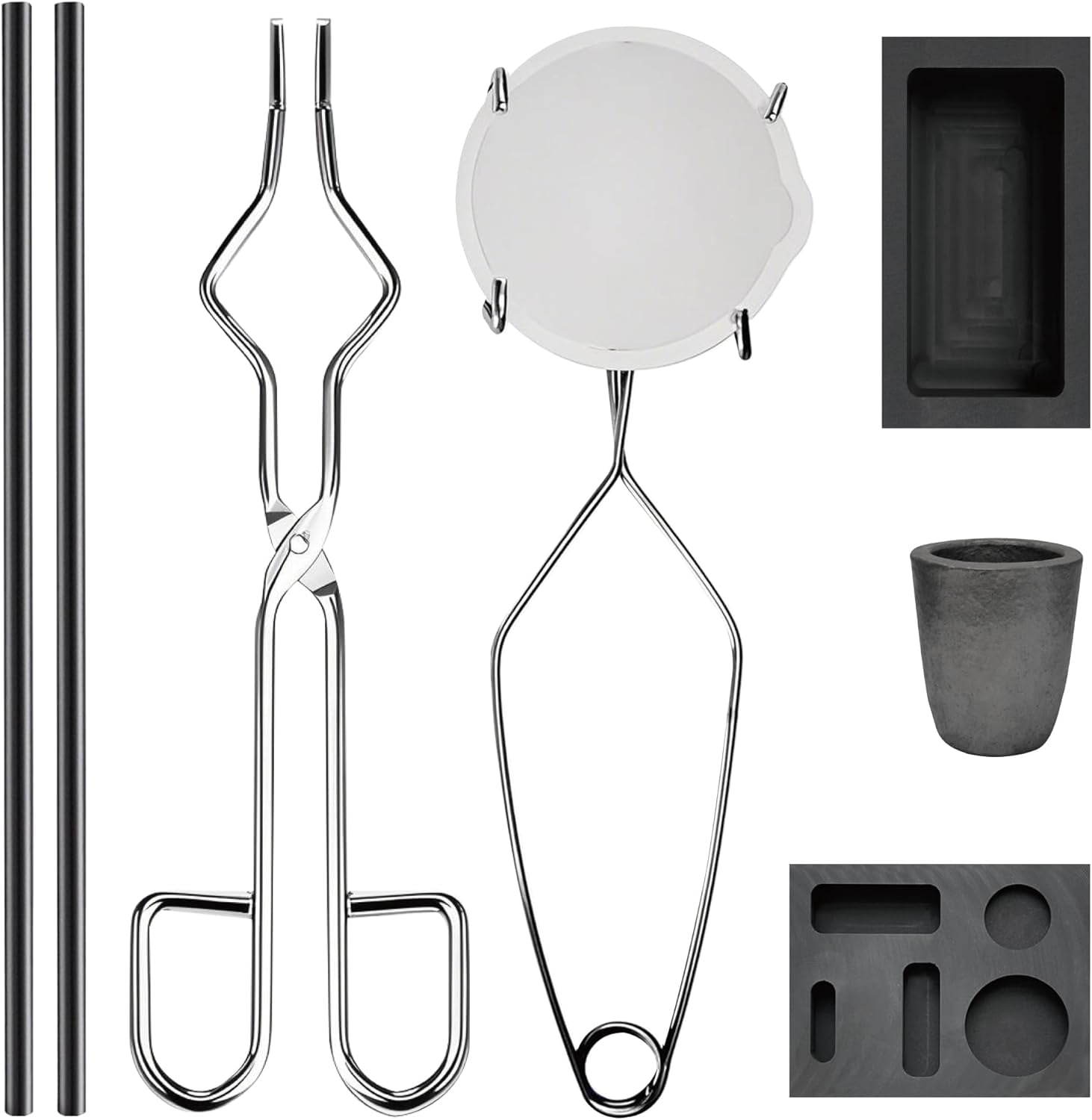 Nelyrho 8-in-1 Metal Casting Kit with Graphite Crucible, Ingot Molds ...